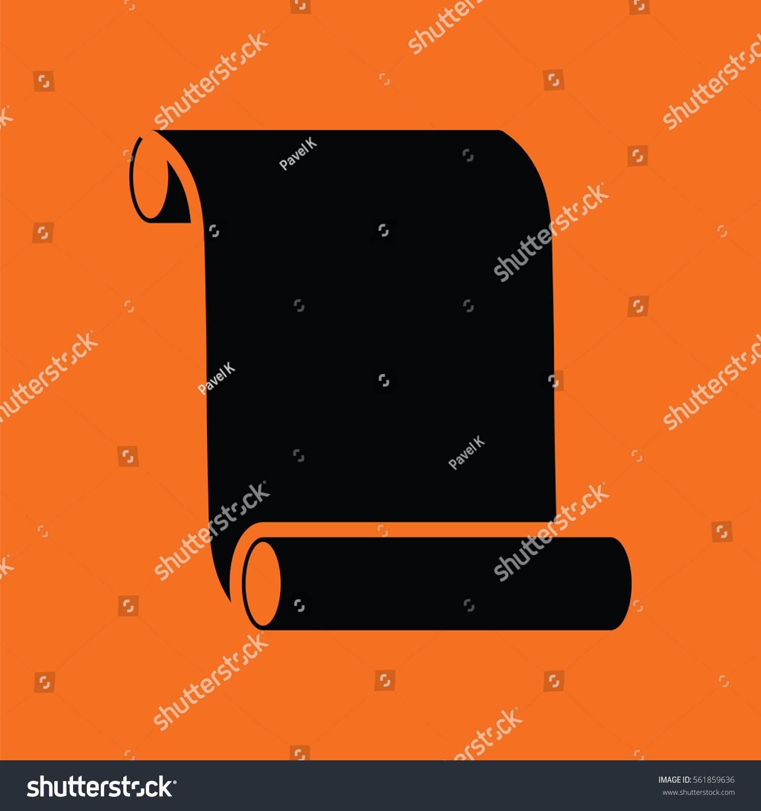 Canvas Scroll Icon Orange Background Black Stock Vector (Royalty Free ...