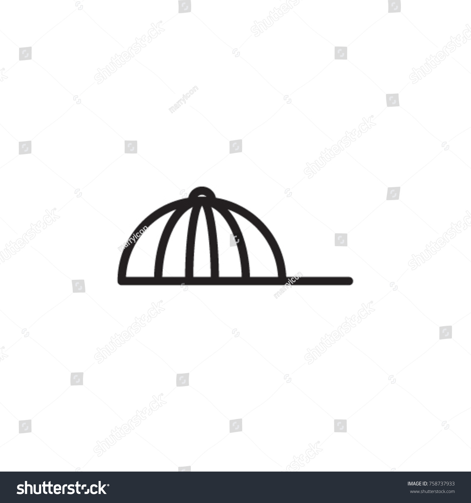 Cap Simple Line Art Icon Vector Stock Vector (Royalty Free) 758737933 ...