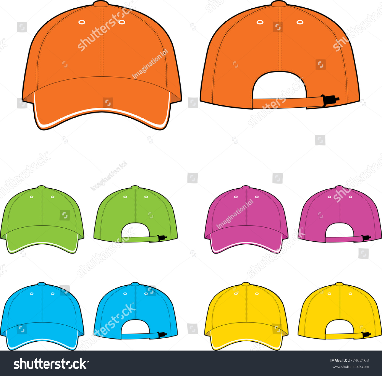 Cap Template Front Back View Vector Stock Vector (Royalty Free) 277462163