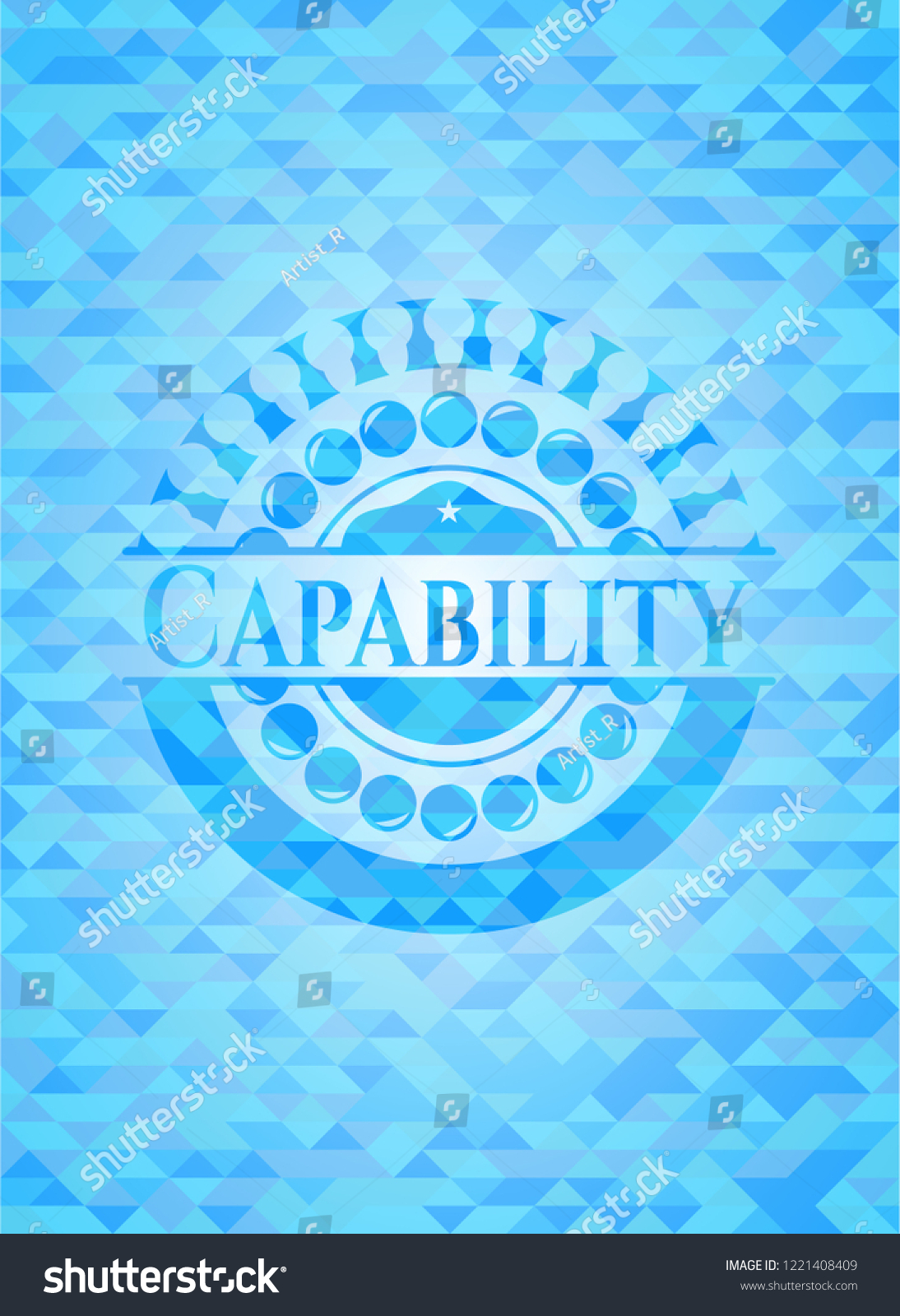 Capability Realistic Light Blue Mosaic Emblem Stock Vector (Royalty ...