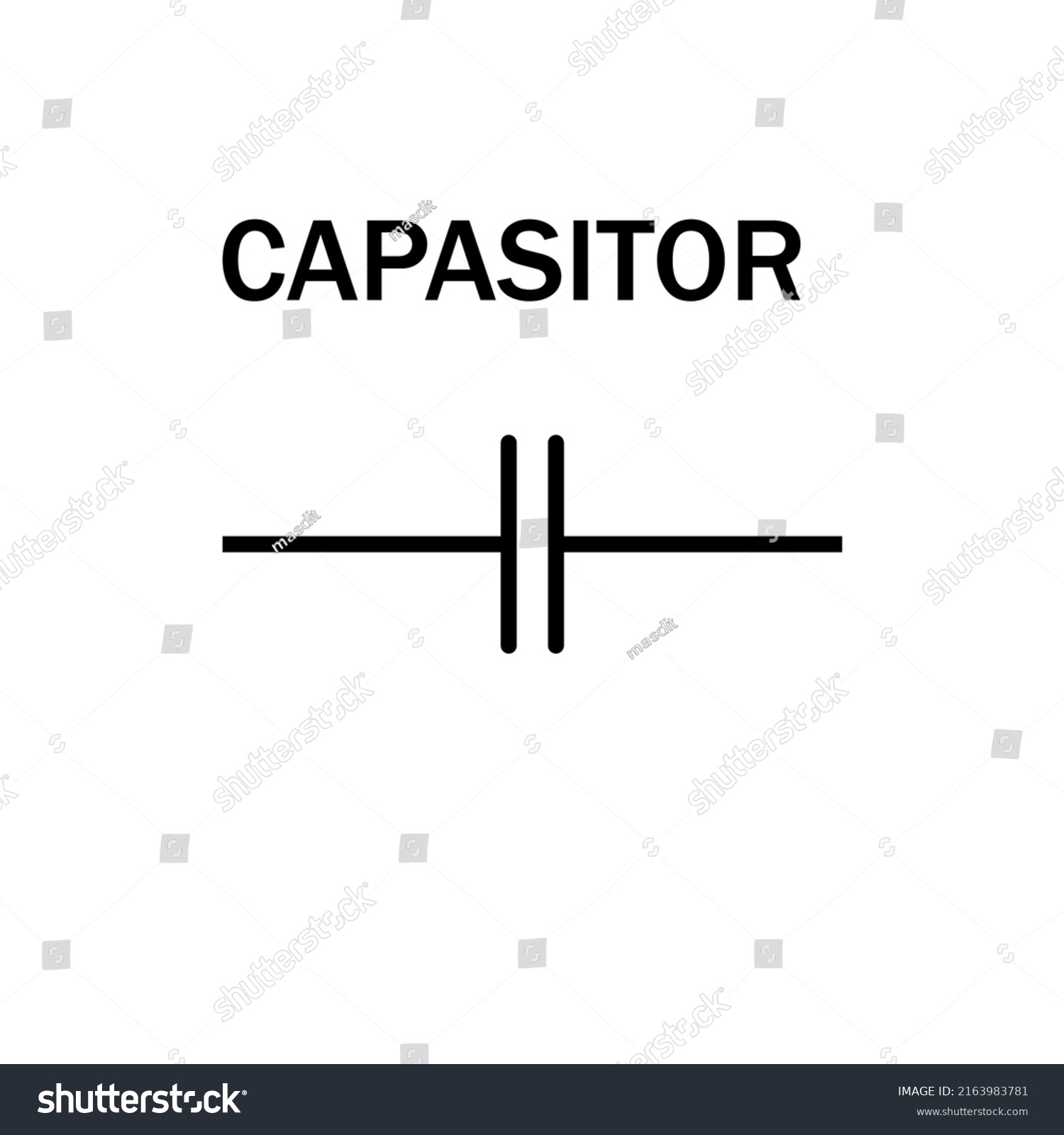 Capasitor Symbol Logo Vector Electronic Part Stock Vector (Royalty Free ...