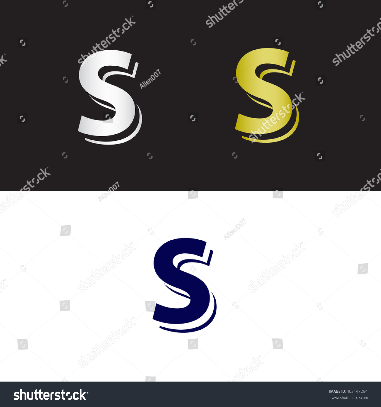 Vektor Stok Capital Letter S Logo Design (Tanpa Royalti) 403147294 ...