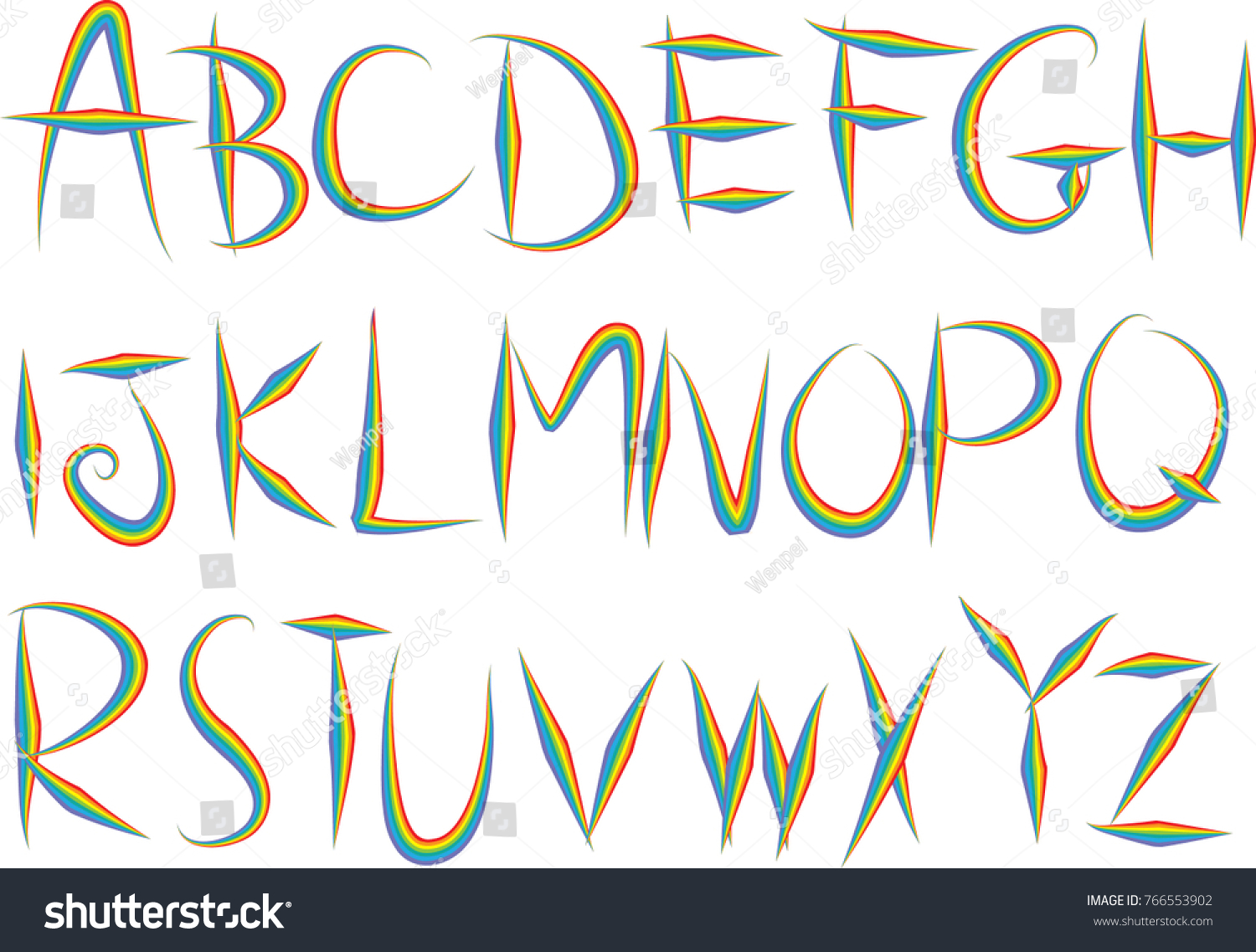 Capital Letters Design Set Stock Vector (Royalty Free) 766553902