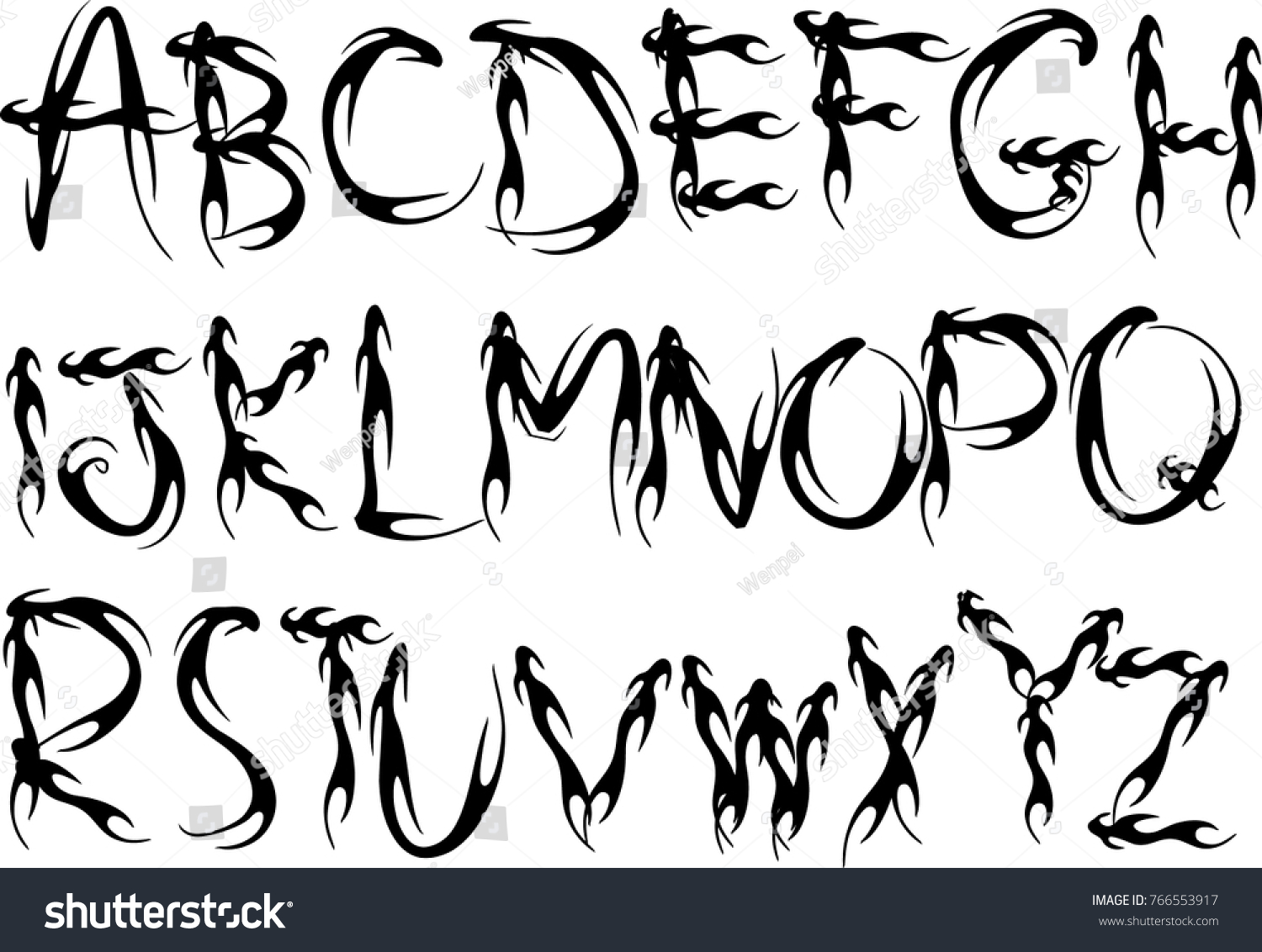 Capital Letters Design Set Stock Vector (Royalty Free) 766553917