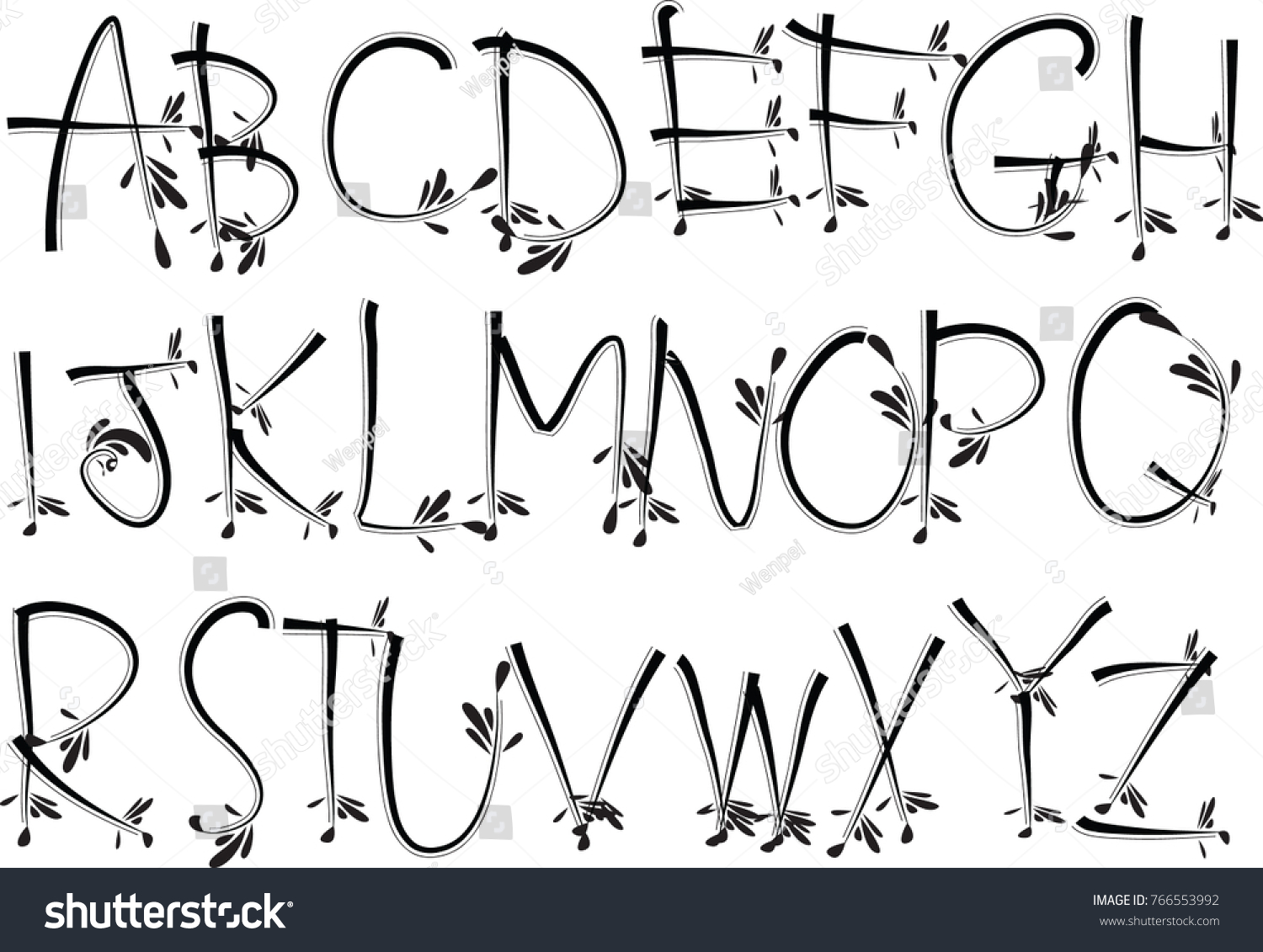 Capital Letters Design Set Stock Vector (Royalty Free) 766553992