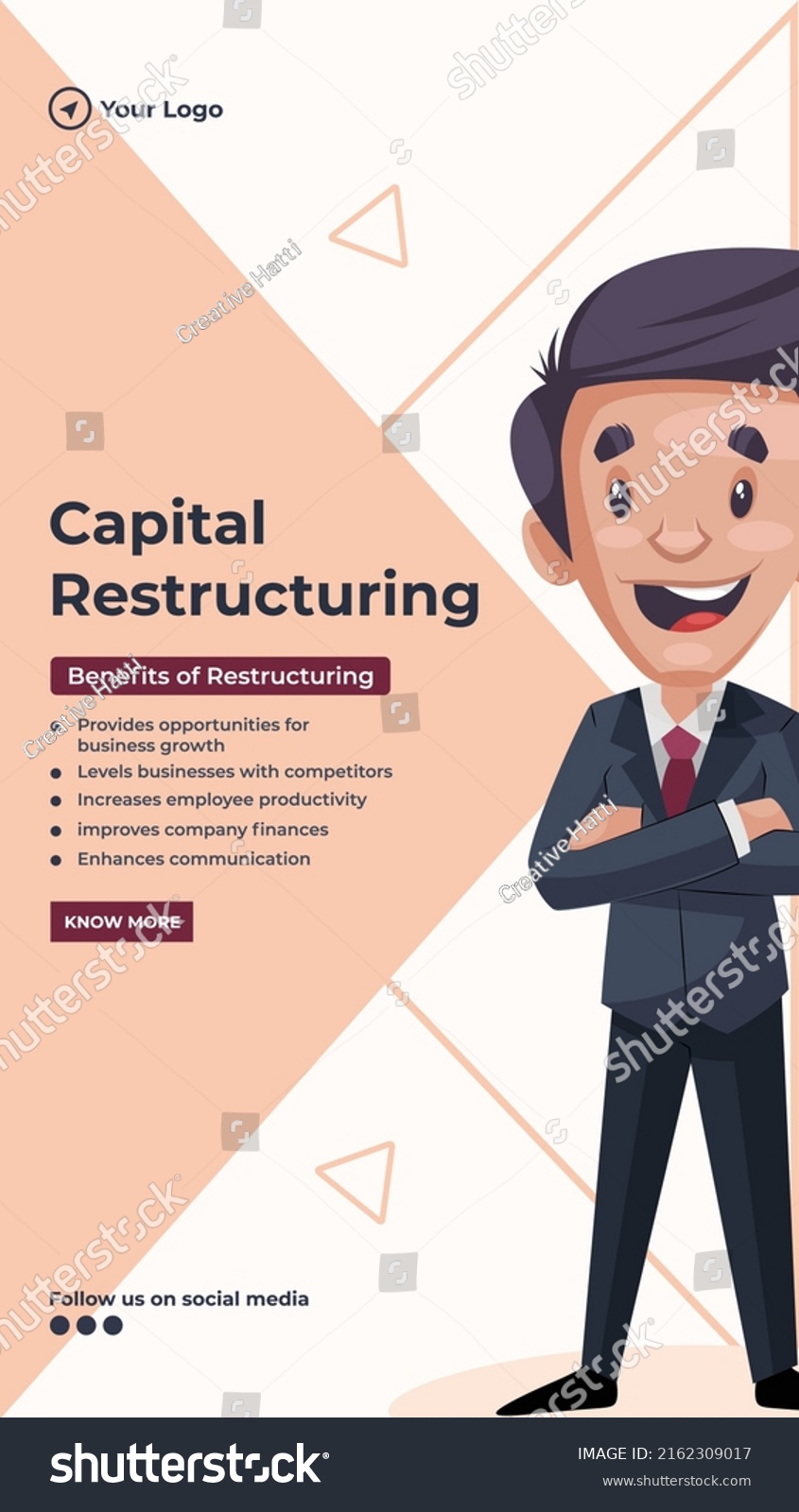 Capital Restructuring Portrait Template Design Stock Vector (Royalty ...