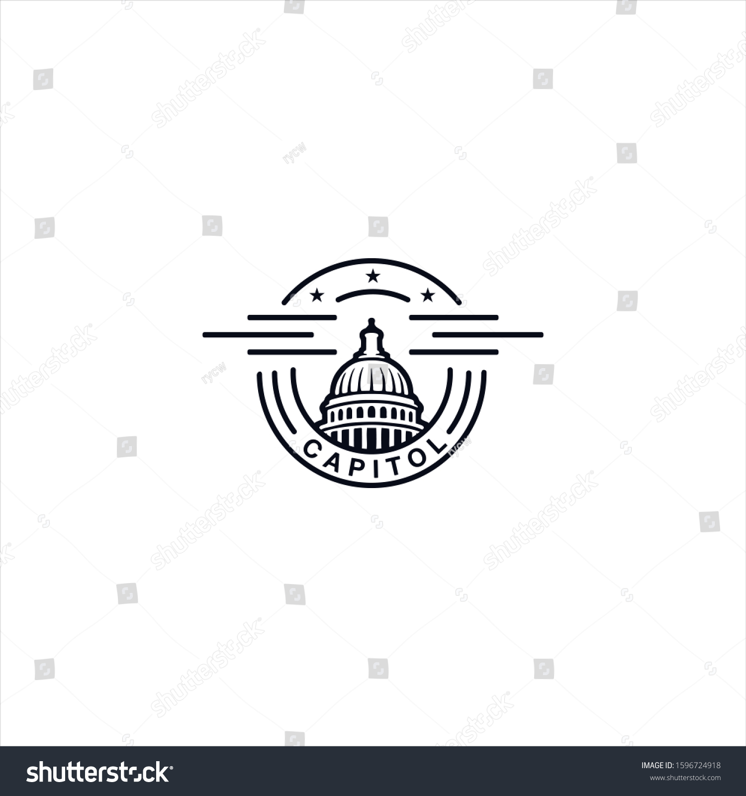 Capitol Building Logo Design Template Stock Vector (Royalty Free ...