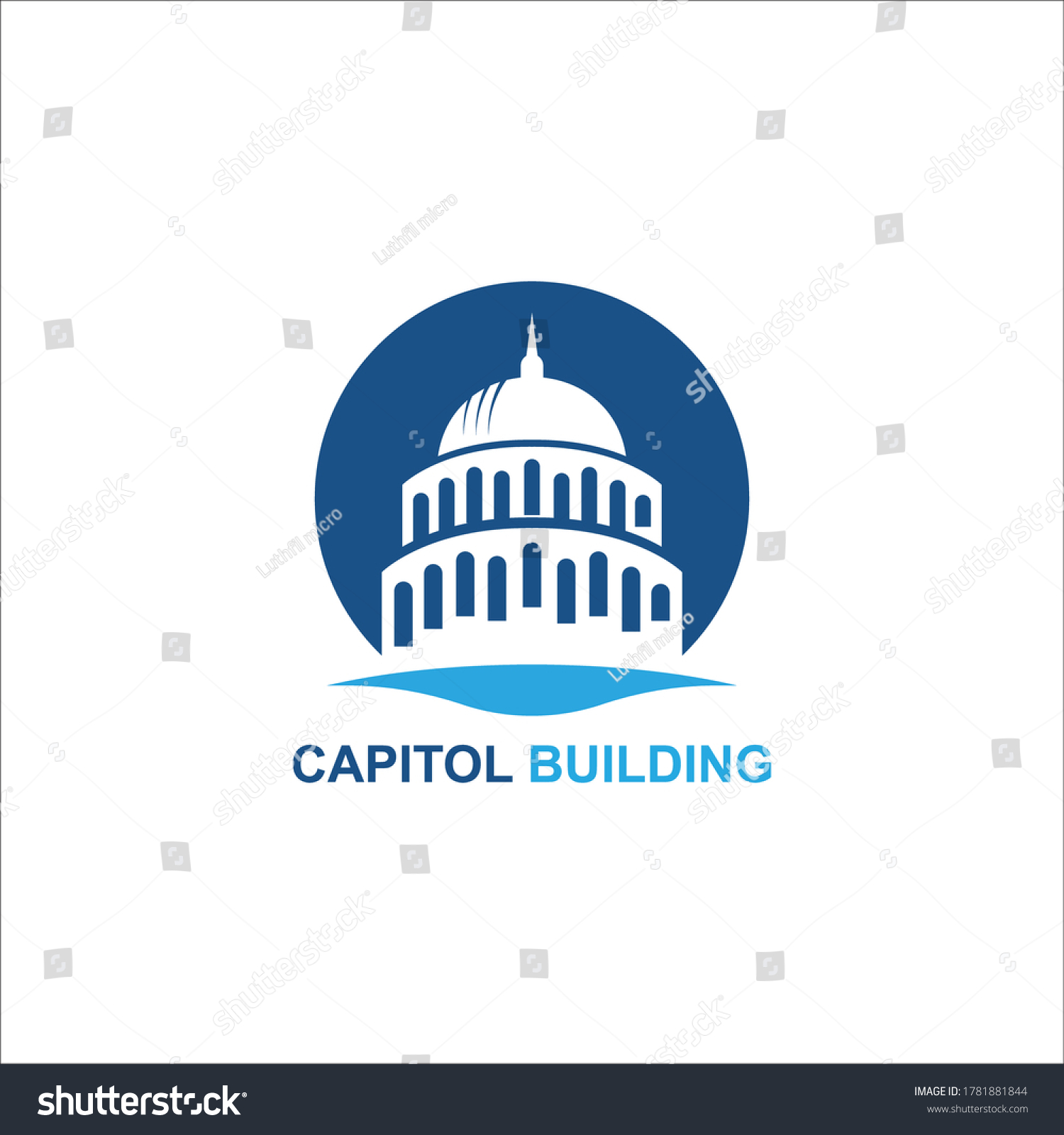 Capitol Building Logo Design Vector Icon Stock Vector (Royalty Free ...
