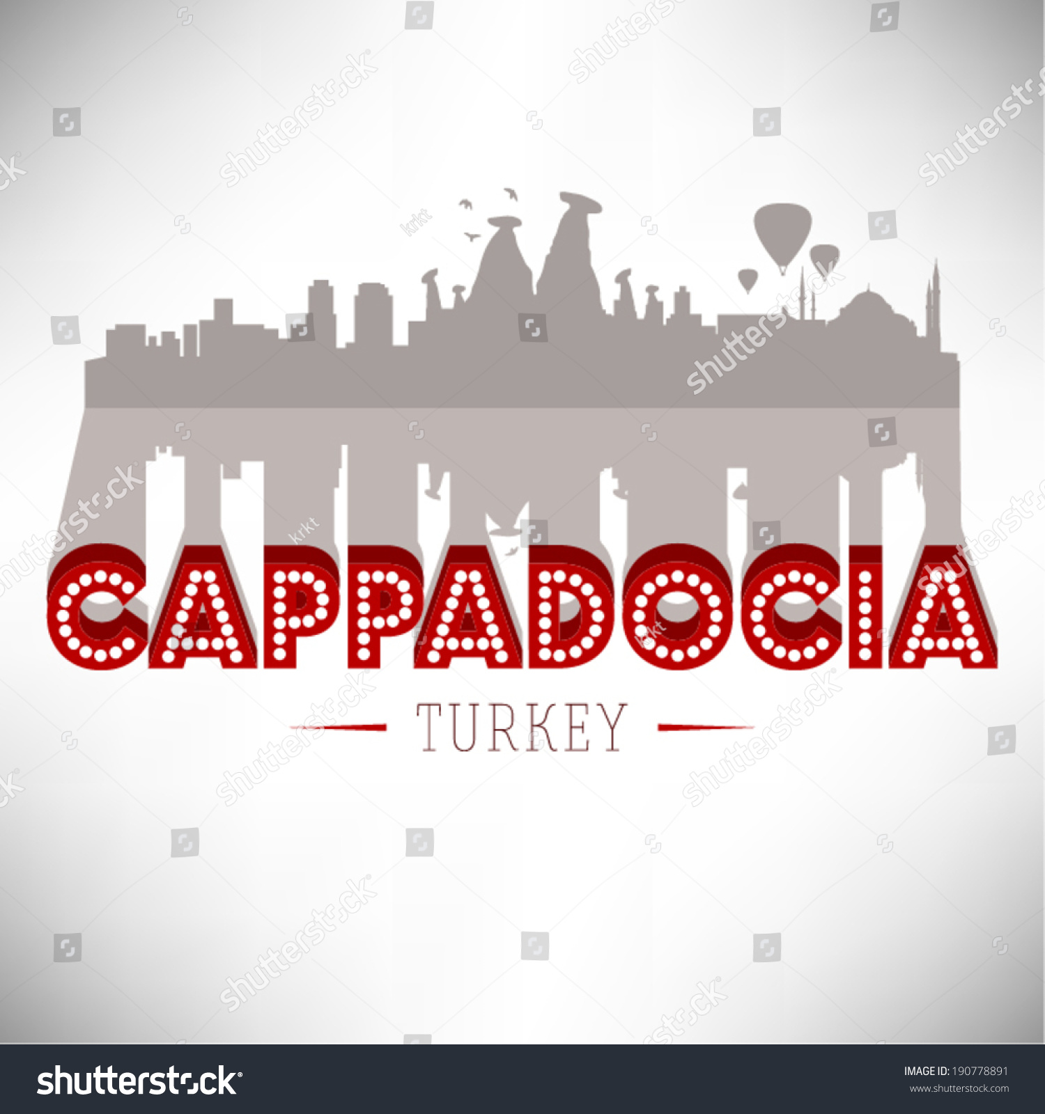 Cappadocia Skyline Design Vector Illustration Stock Vector (Royalty ...