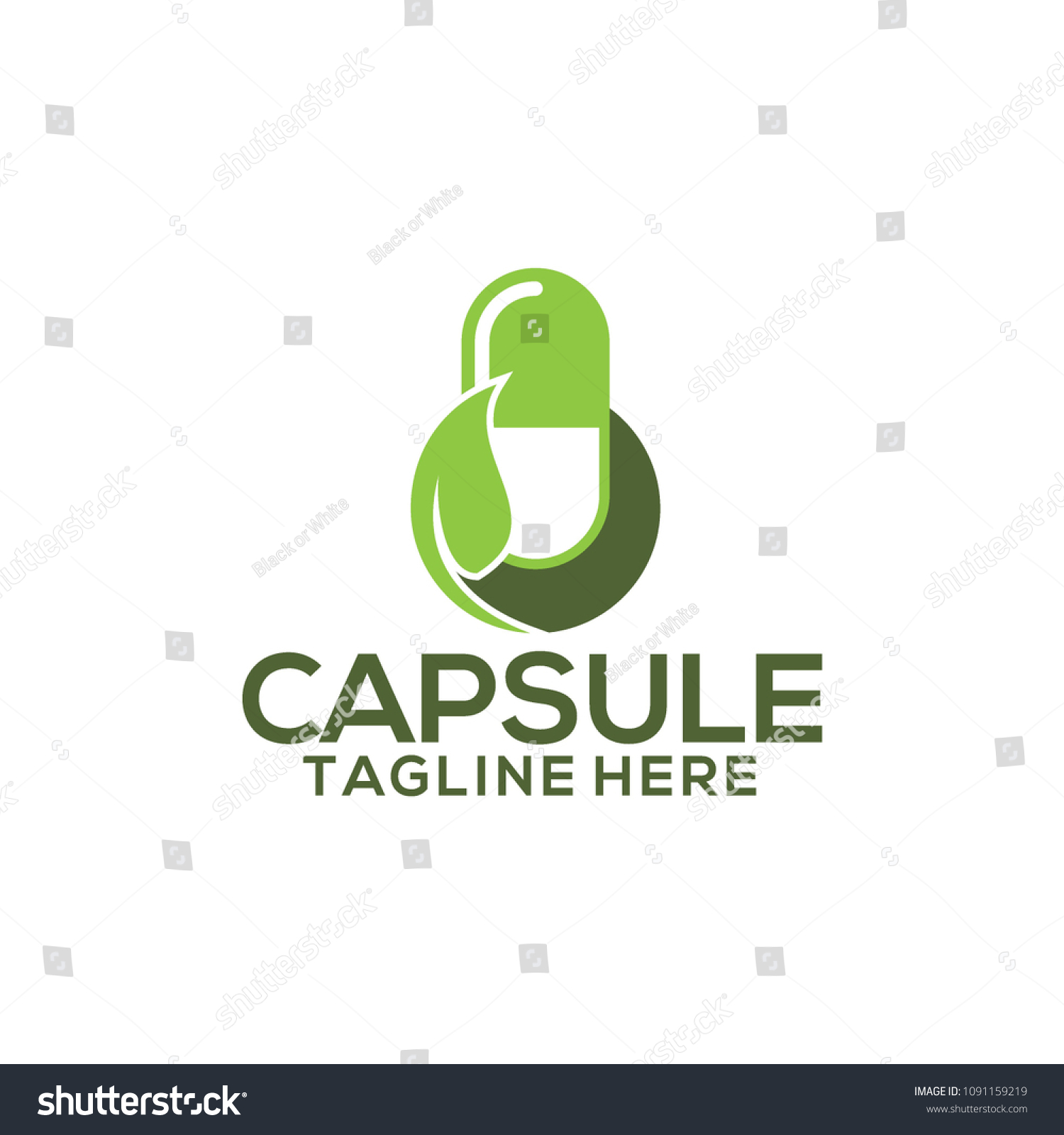 Capsule Logo Design Stock Vector (Royalty Free) 1091159219