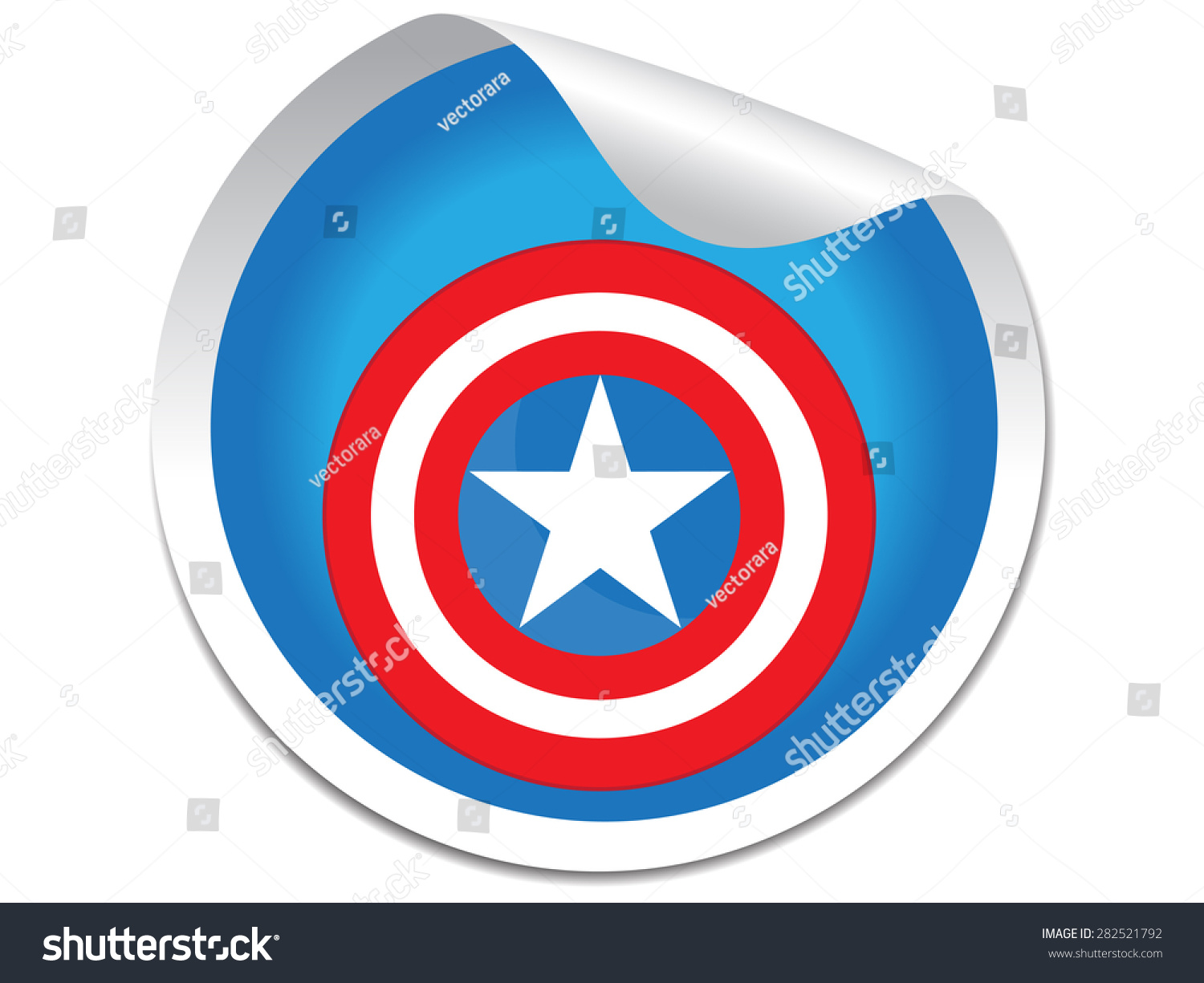 Captain America Shield Stickervector Stock Vector (Royalty Free ...