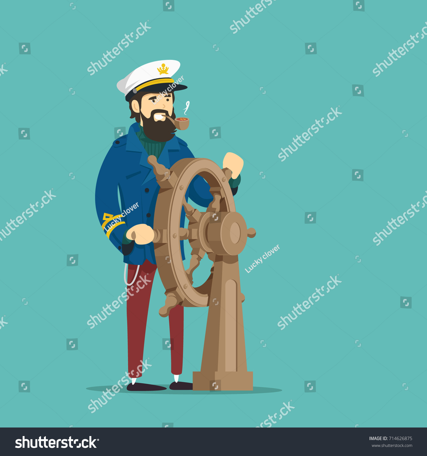Captain Helm Vector Illustration: стоковая векторная графика (без ...