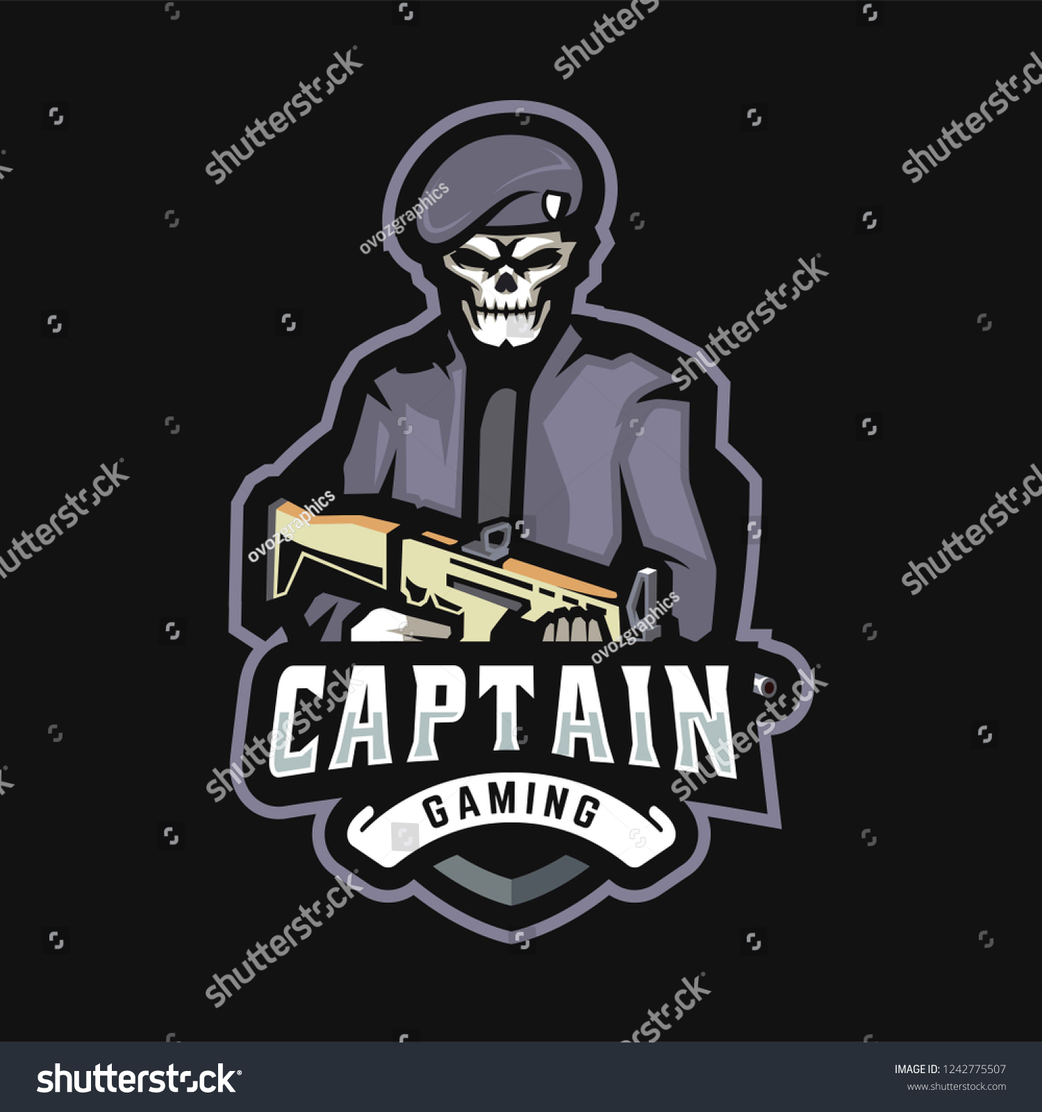 Captain E Sport Logo Stock Vector (Royalty Free) 1242775507