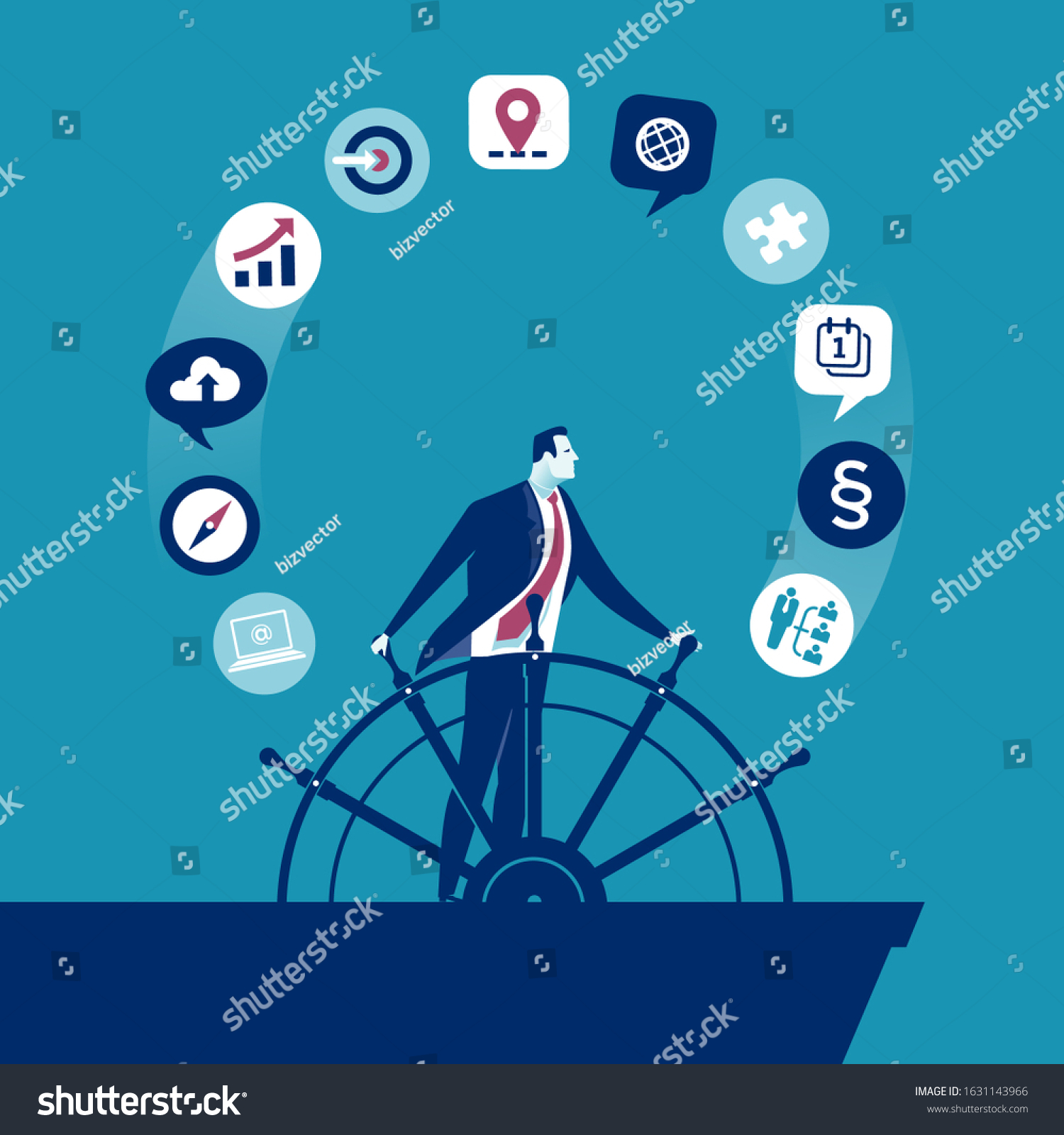 Captain Leader Vector Concept Illustration Stock Vector (Royalty Free ...