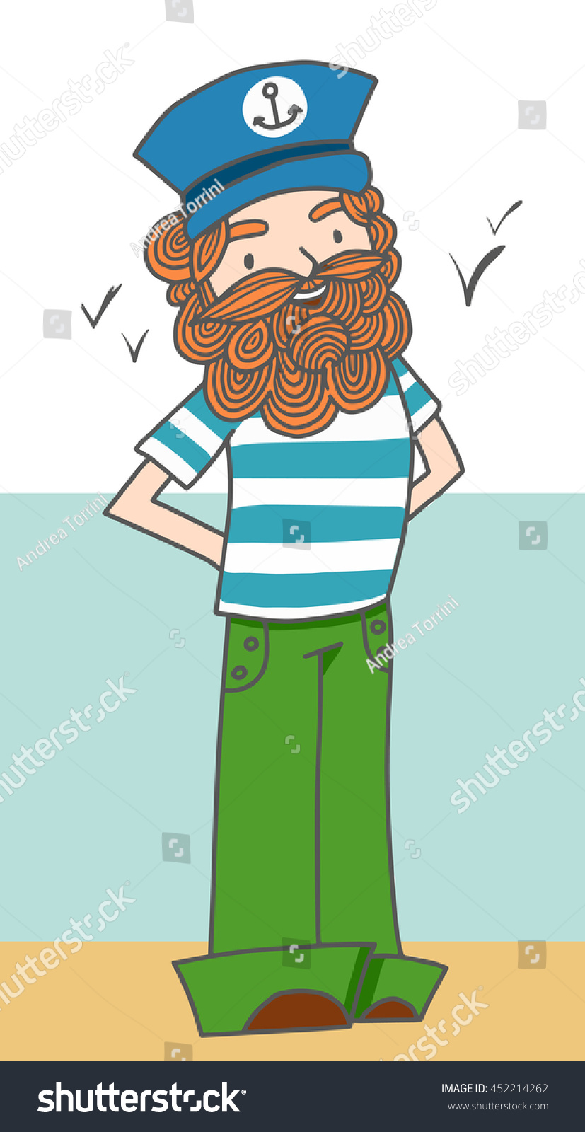 Captain Marine Beard Vector Illustration Stock Vector (Royalty Free ...