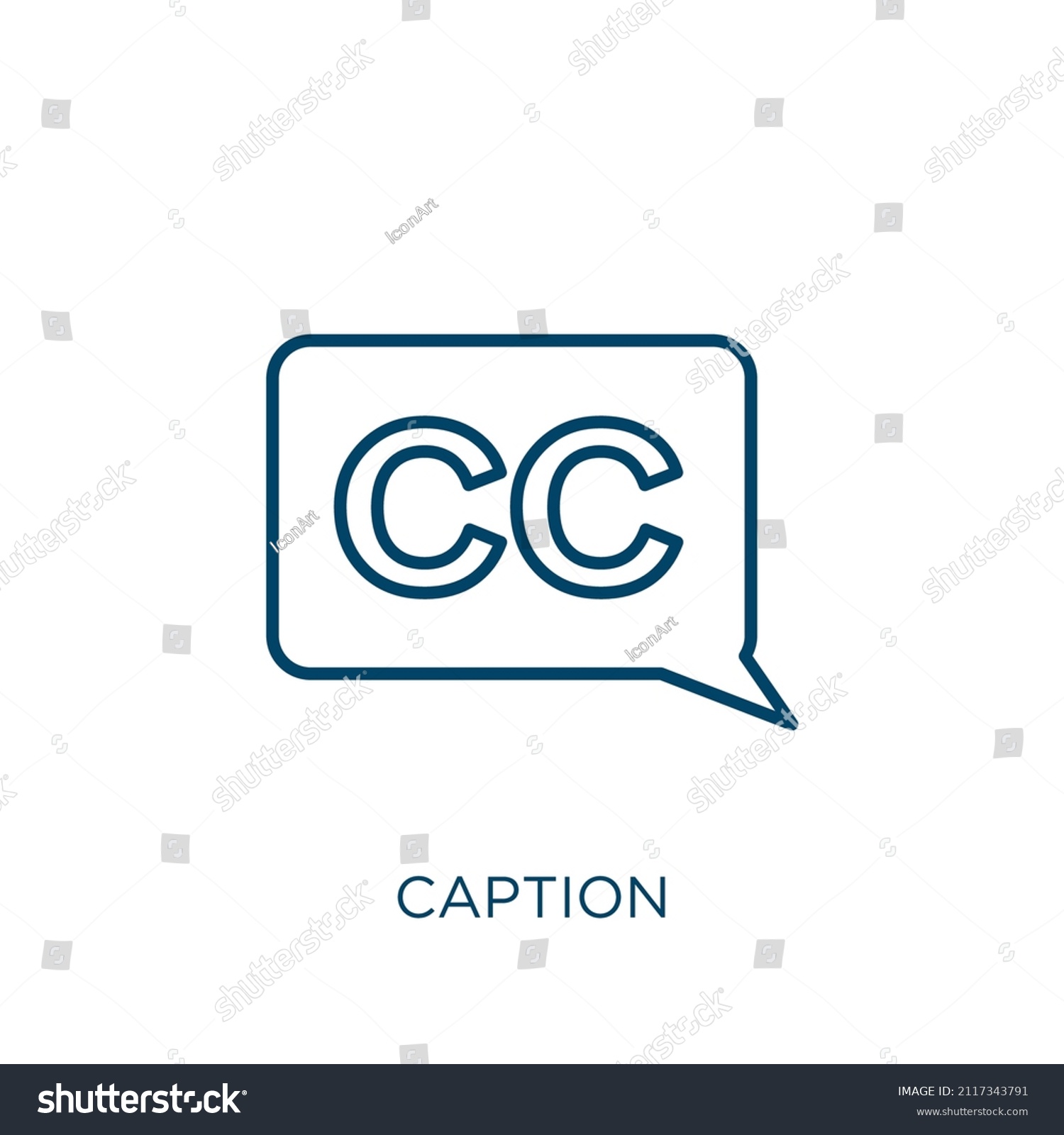Caption Icon Thin Linear Caption Outline Stock Vector (Royalty Free ...