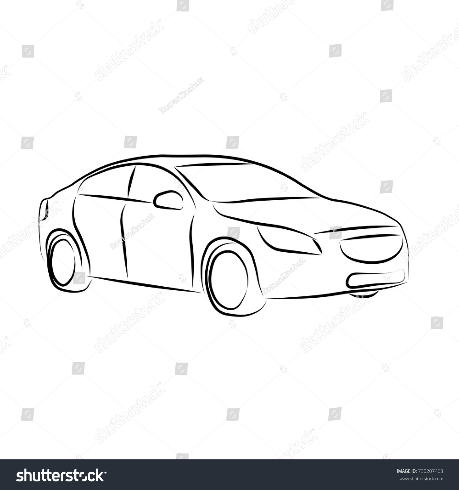 Car Abstract Black Lines Vector Image Stock Vector (Royalty Free) 730207468
