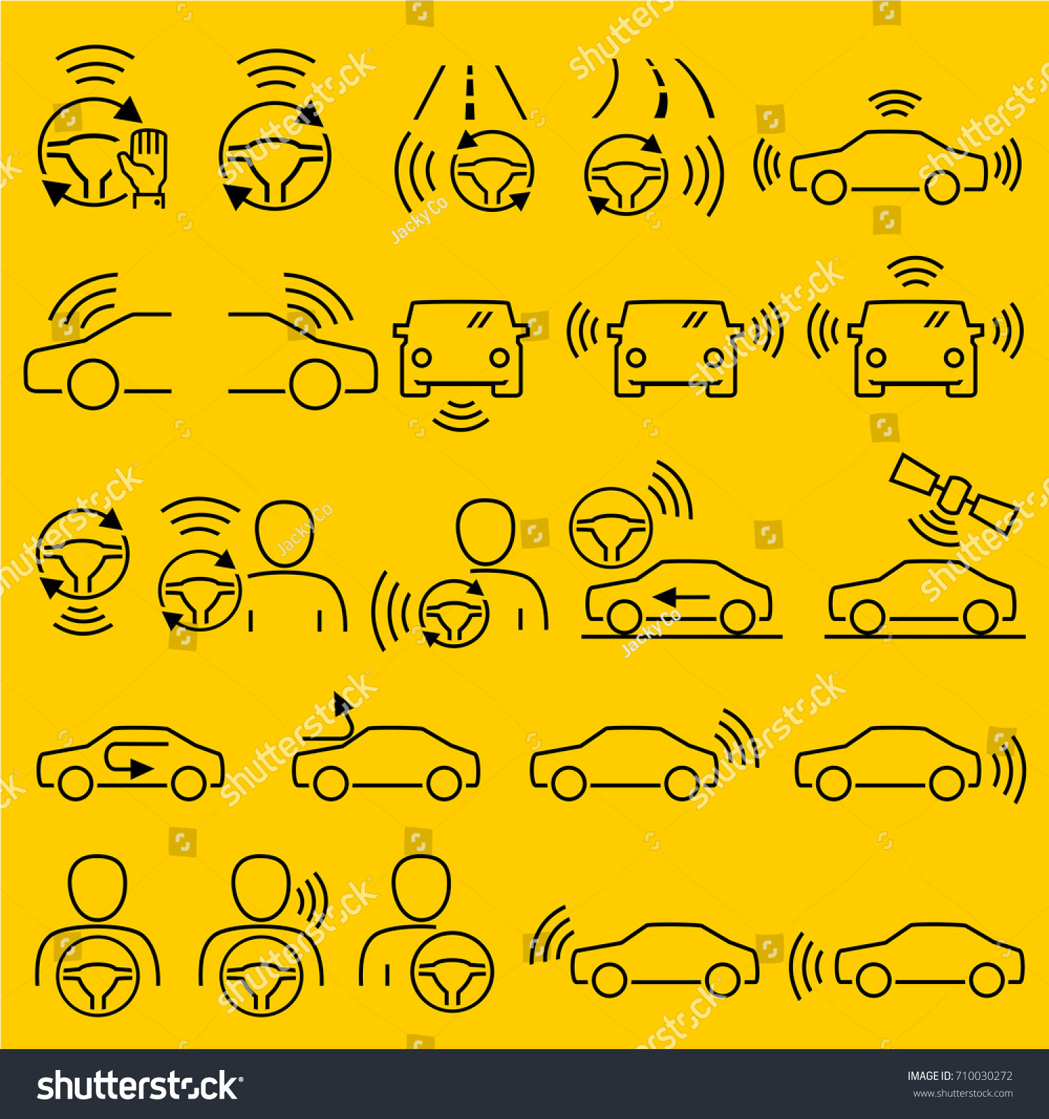 Car Accessory Navigation System Icons Outline: เวกเตอร์สต็อก (ปลอดค่า ...