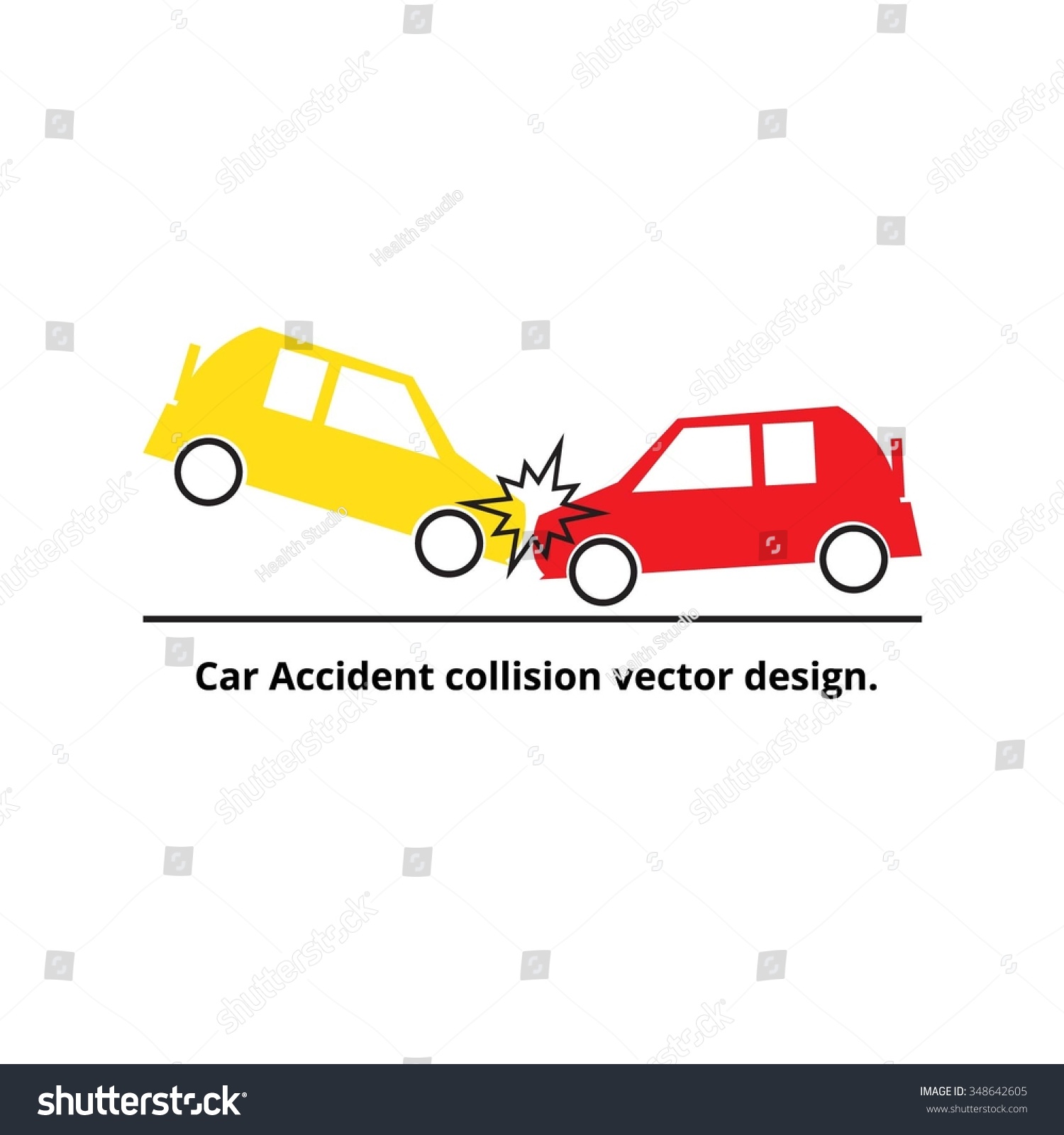 Car Accident Collision Vector Design. - 348642605 : Shutterstock