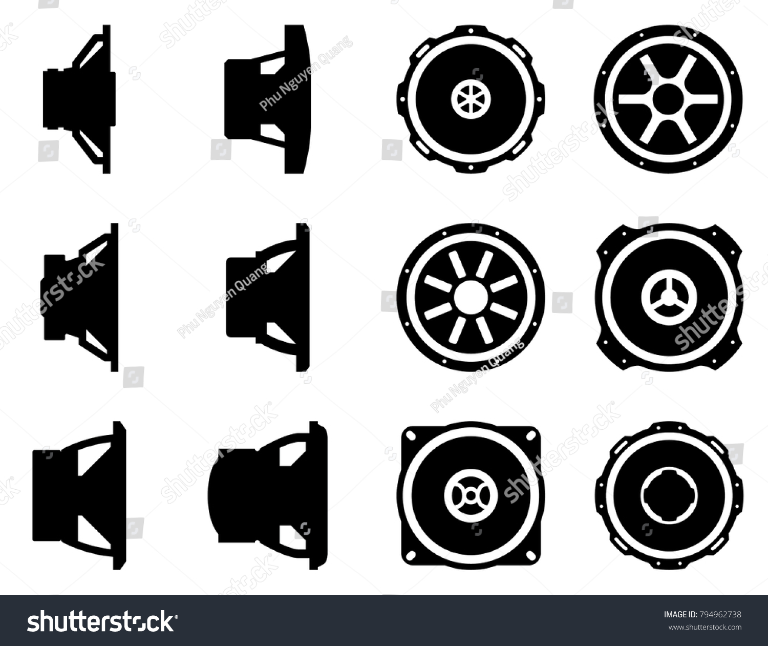 Car Audio Vector Icon Set Speaker Stock Vector (Royalty Free) 794962738 ...