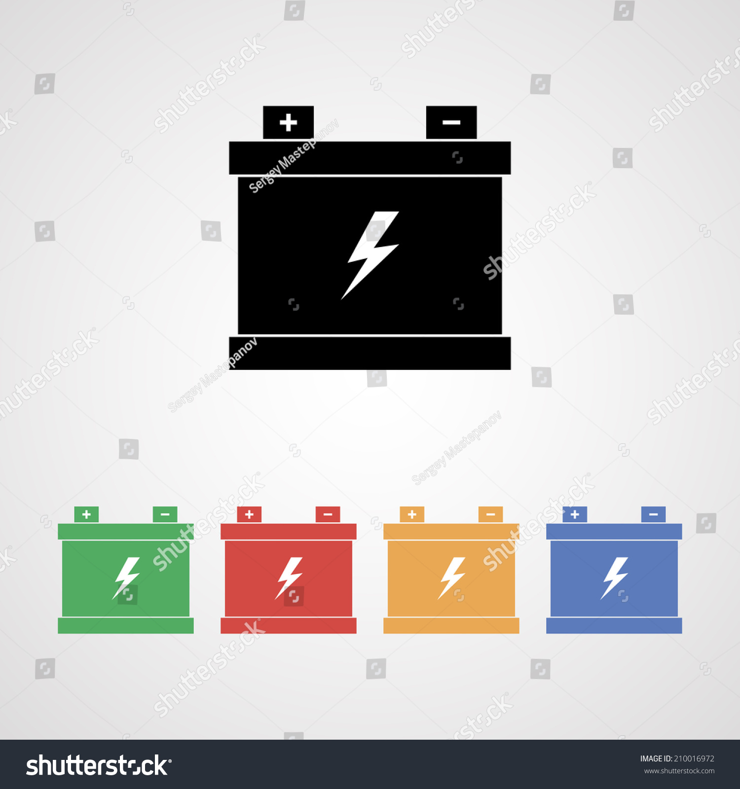 Car Battery Vector Icon Stock Vector (Royalty Free) 210016972 ...