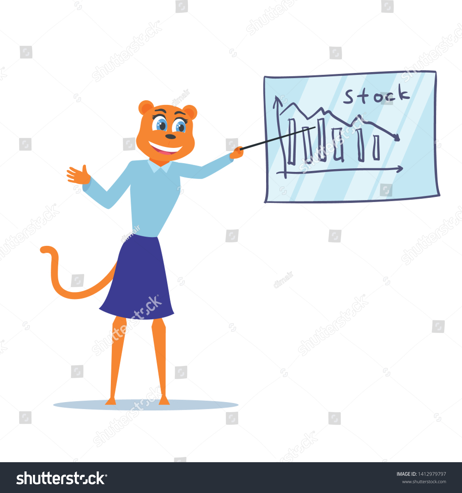 Car Cartoon Character Pointer Stick Vector Stock Vector (Royalty Free ...