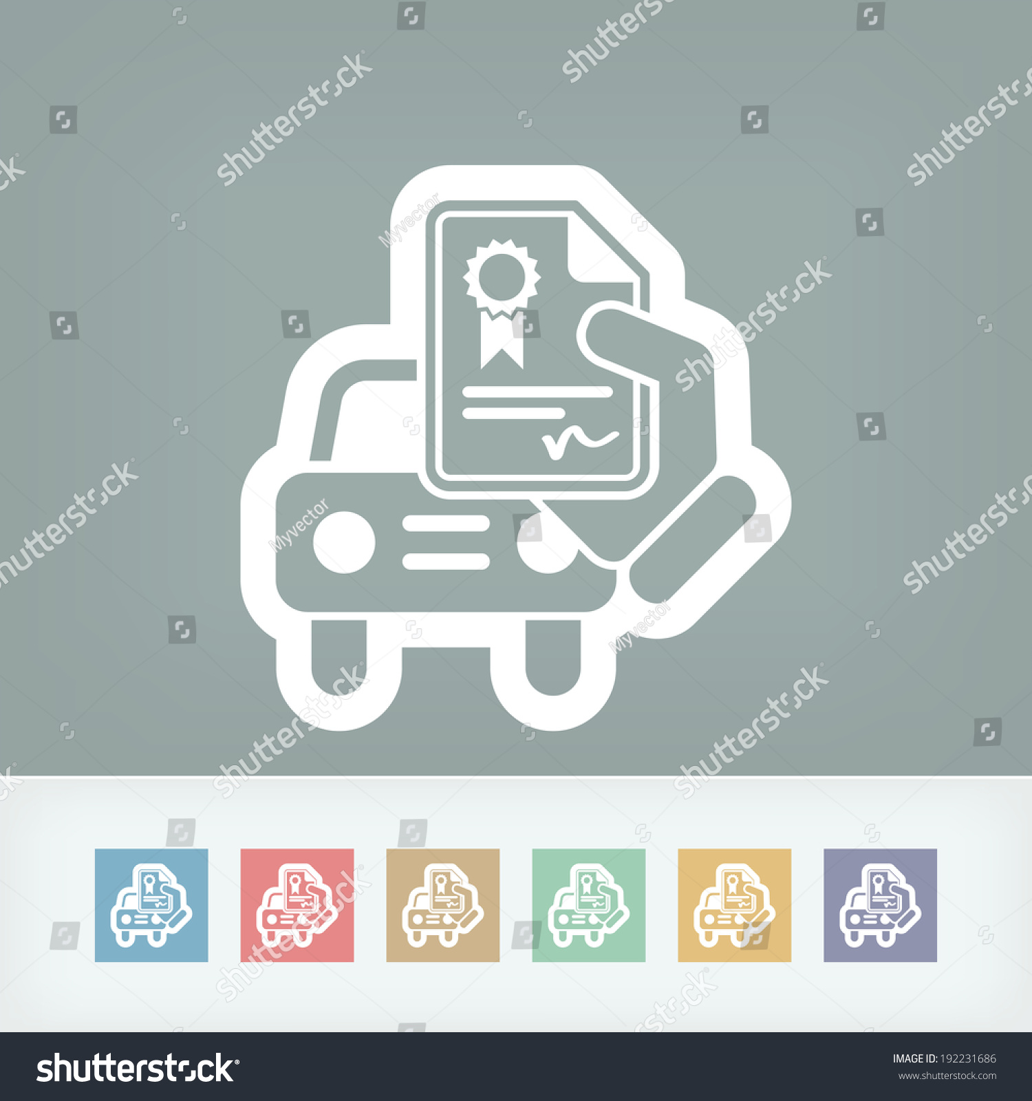 Car Certificate Icon Stock Vector (Royalty Free) 192231686 | Shutterstock