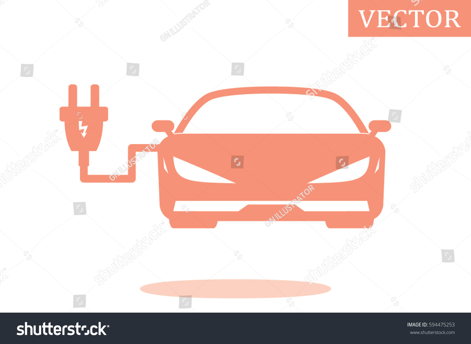 Car Charging Icon Vector Illustration Stock Vector (Royalty Free ...