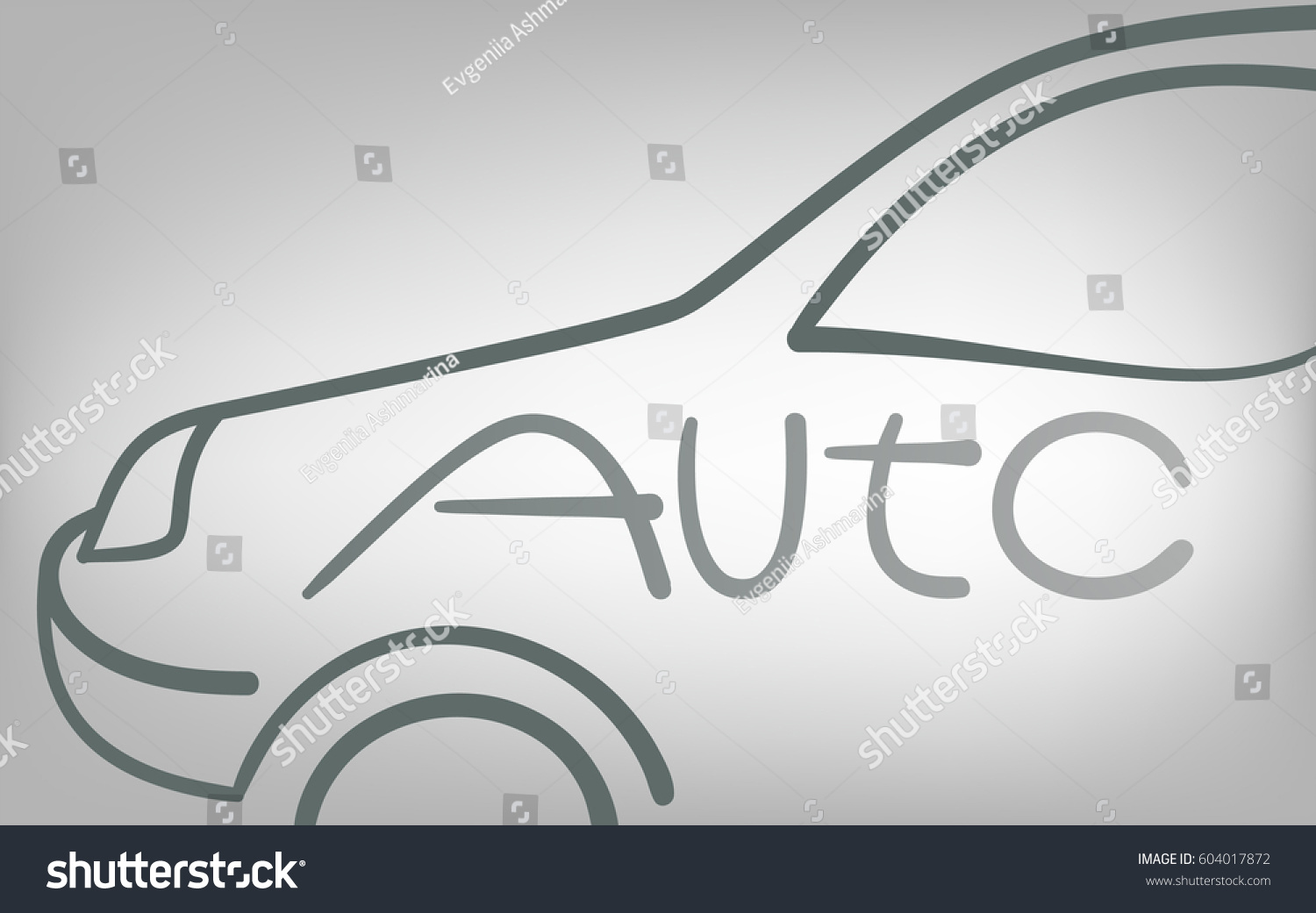 Car Contour Stock Vector (Royalty Free) 604017872 | Shutterstock