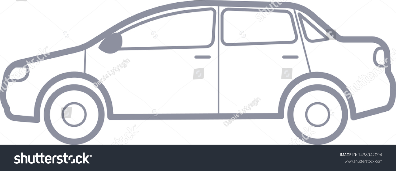 Car Contour Isolated Vector Graphics Stock Vector (Royalty Free ...