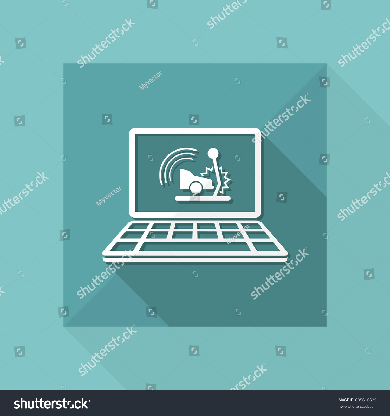 Car Crash Alert System Vector Flat Stock Vector (Royalty Free) 605618825