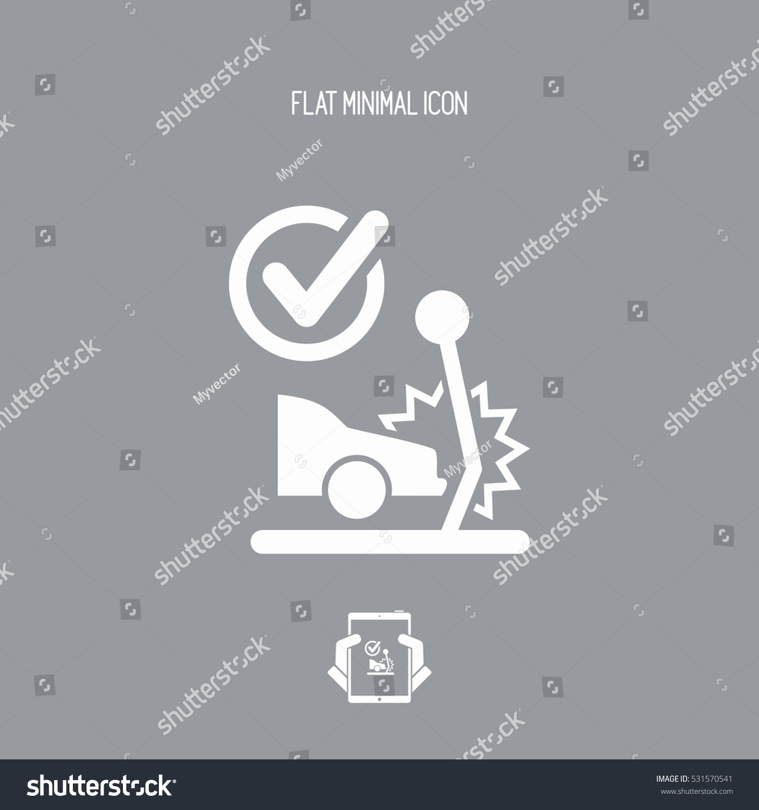 Car Crash Check Vector Web Icon Stock Vector (Royalty Free) 531570541