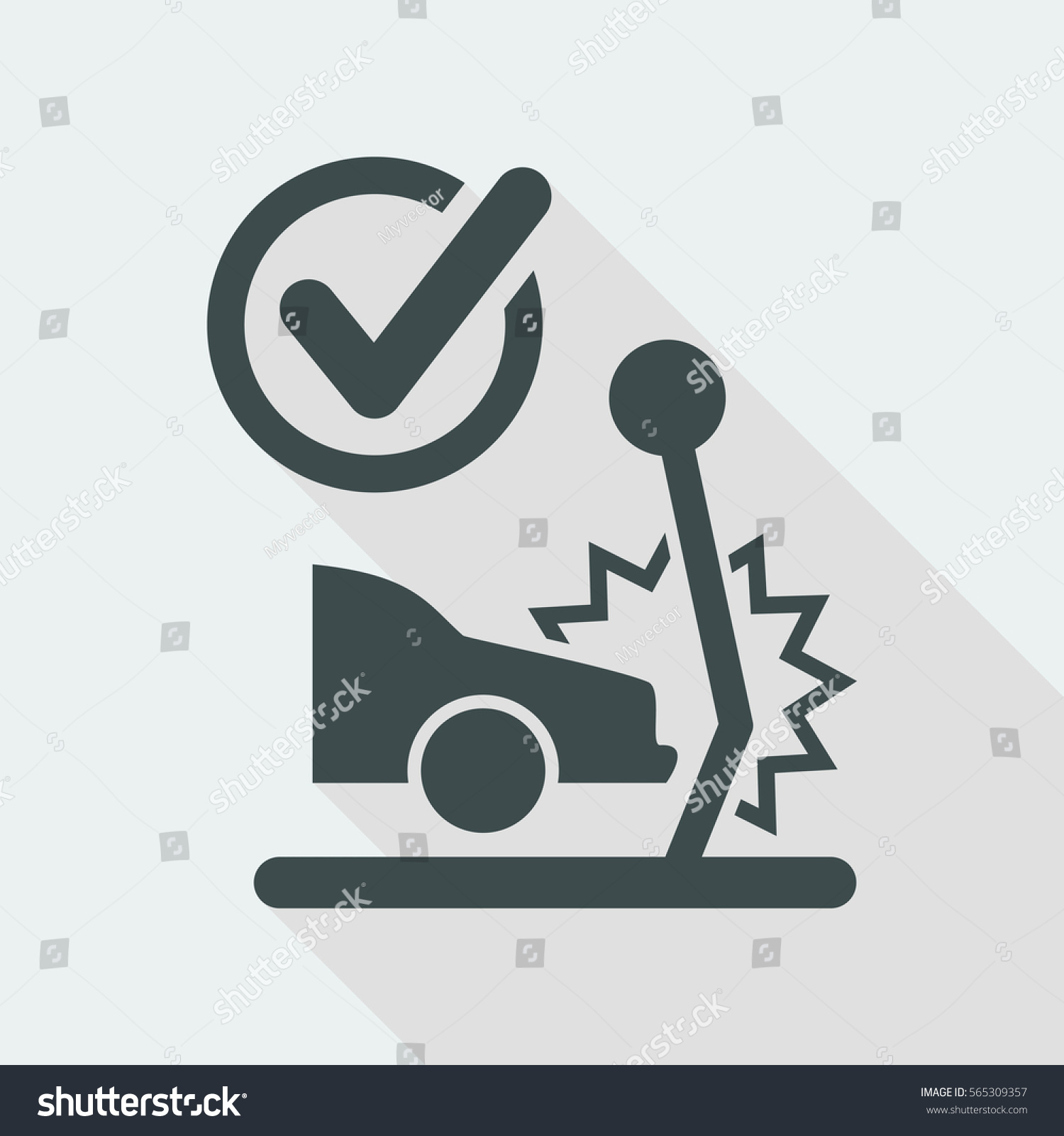 Car Crash Check Vector Web Icon Stock Vector (Royalty Free) 565309357 ...