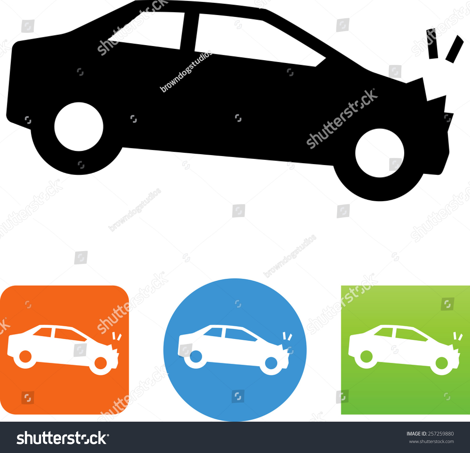Car Crash Icon Stock Vector 257259880 - Shutterstock