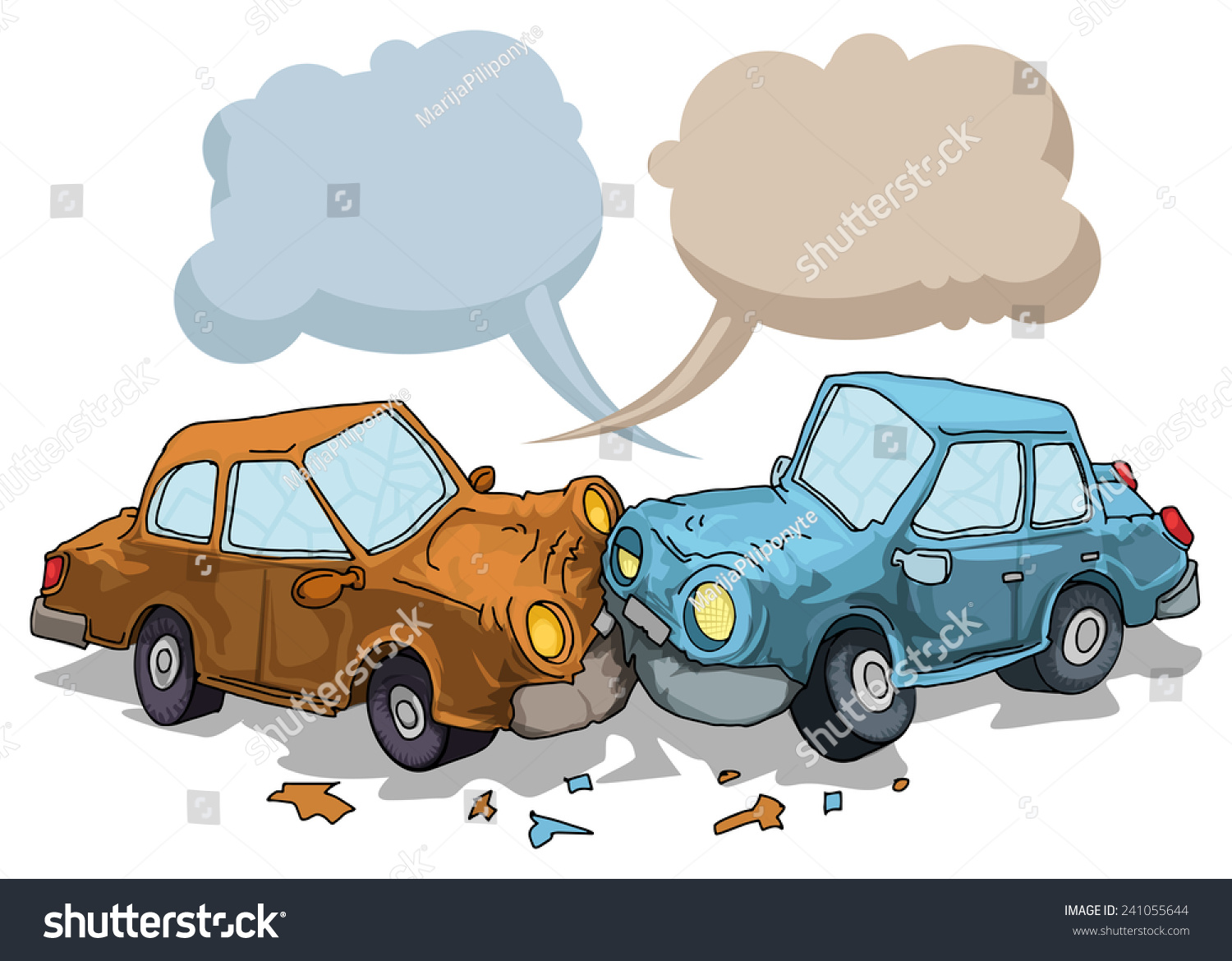 Car Crash Speech Bubbles Vector Illustration Stock Vector (Royalty Free ...