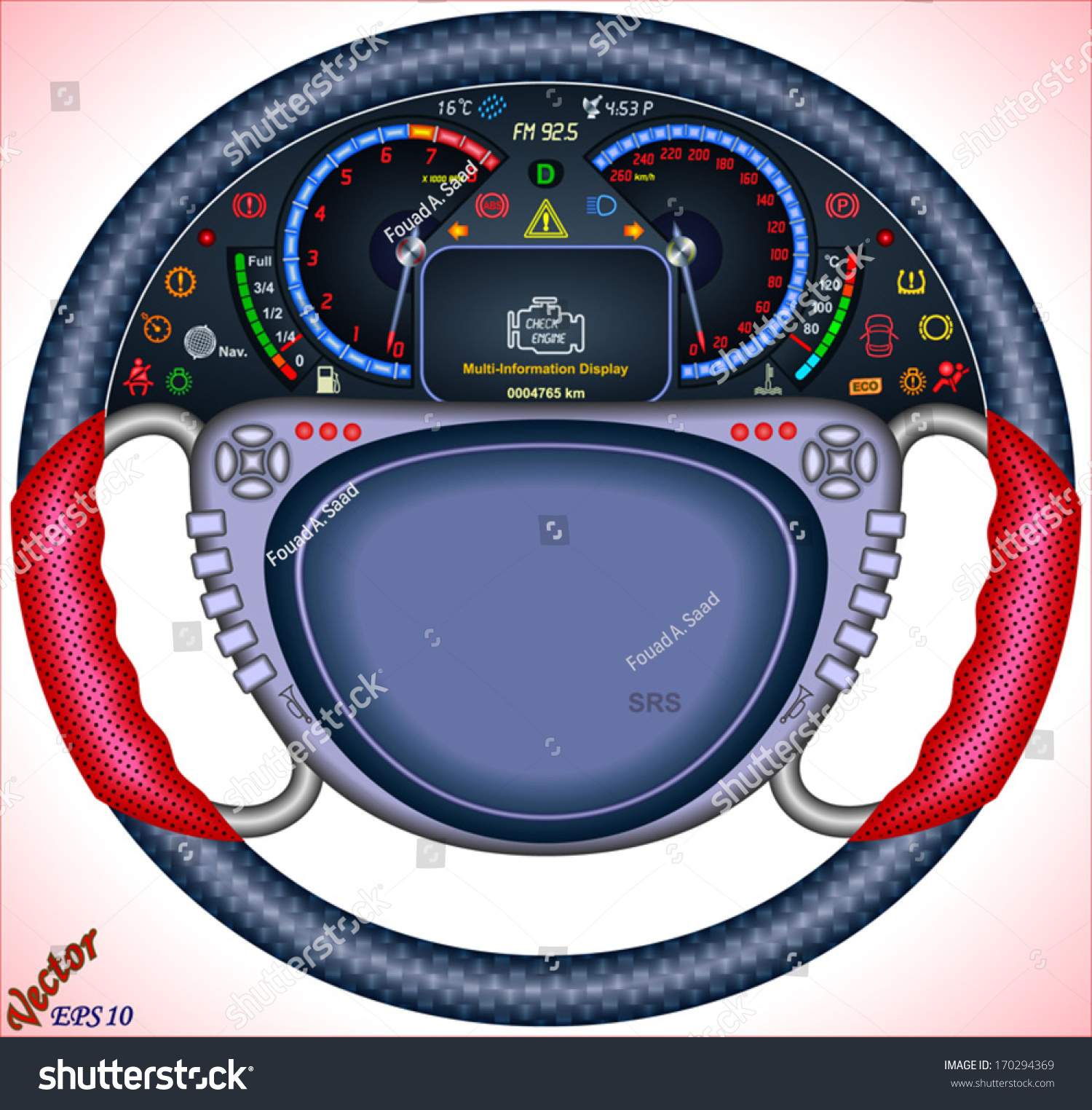 Car Dashboard Stock Vector (Royalty Free) 170294369 | Shutterstock