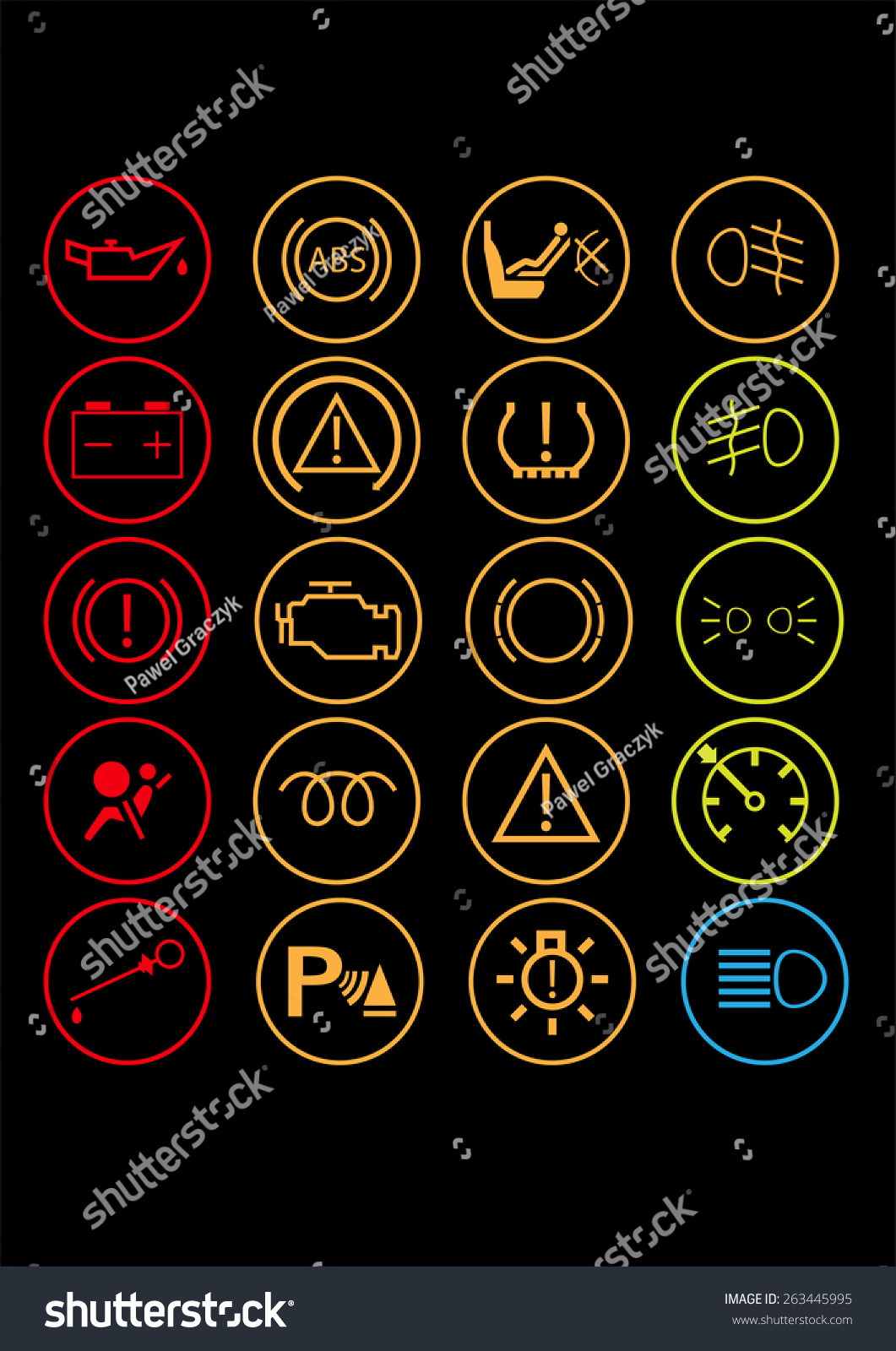 Car Dashboard Controls Stock Vector (Royalty Free) 263445995