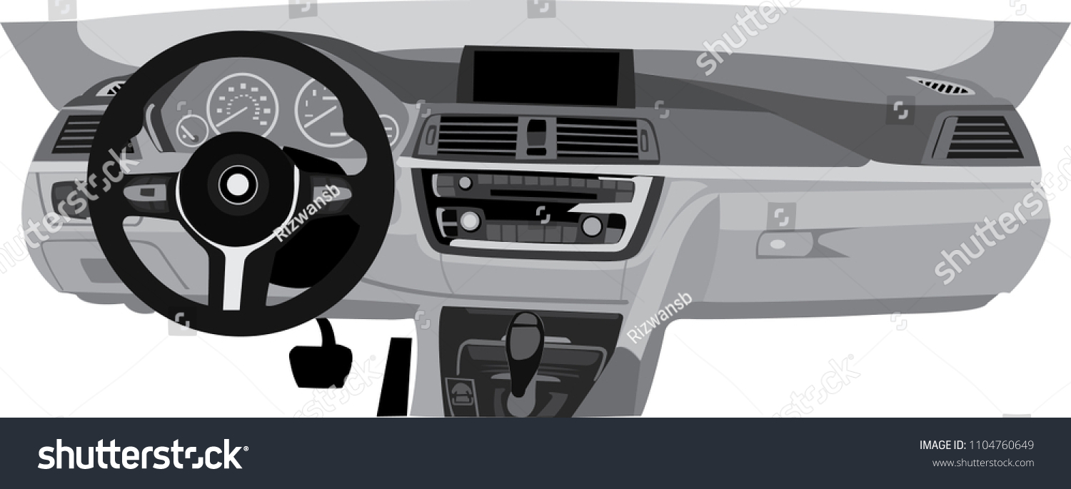 Car Dashboard Vector Illustration Full Editable Stock Vector (Royalty ...