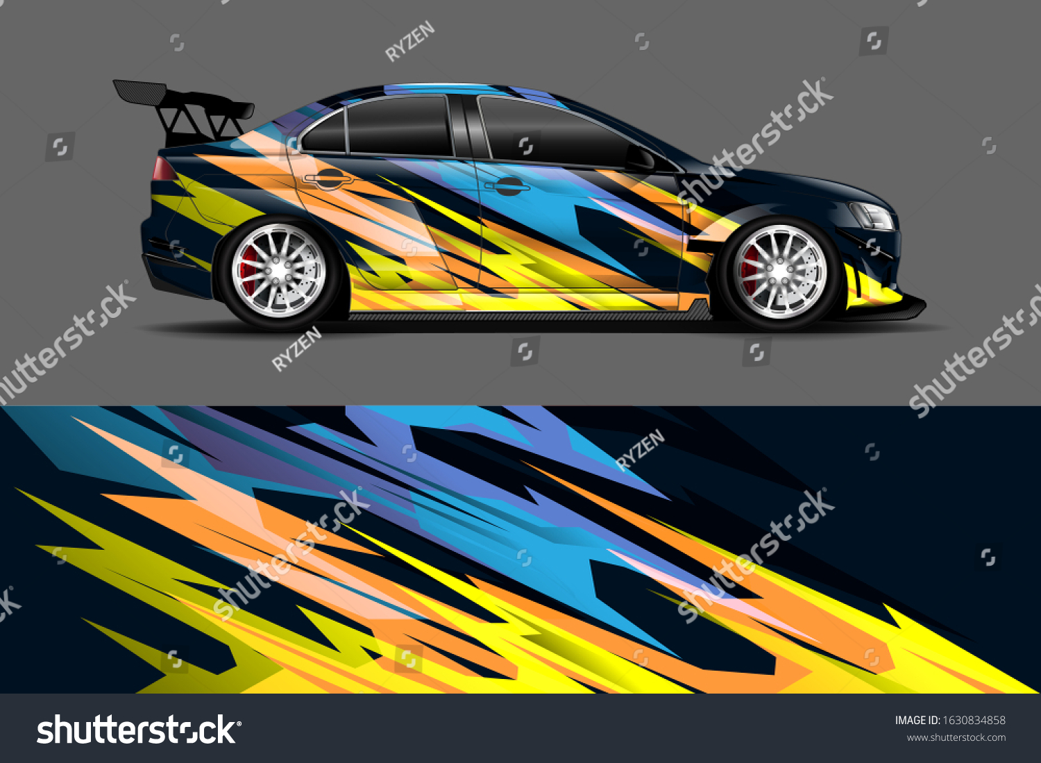 Car Decal Design Vector Kit Abstract Stock Vector (Royalty Free ...