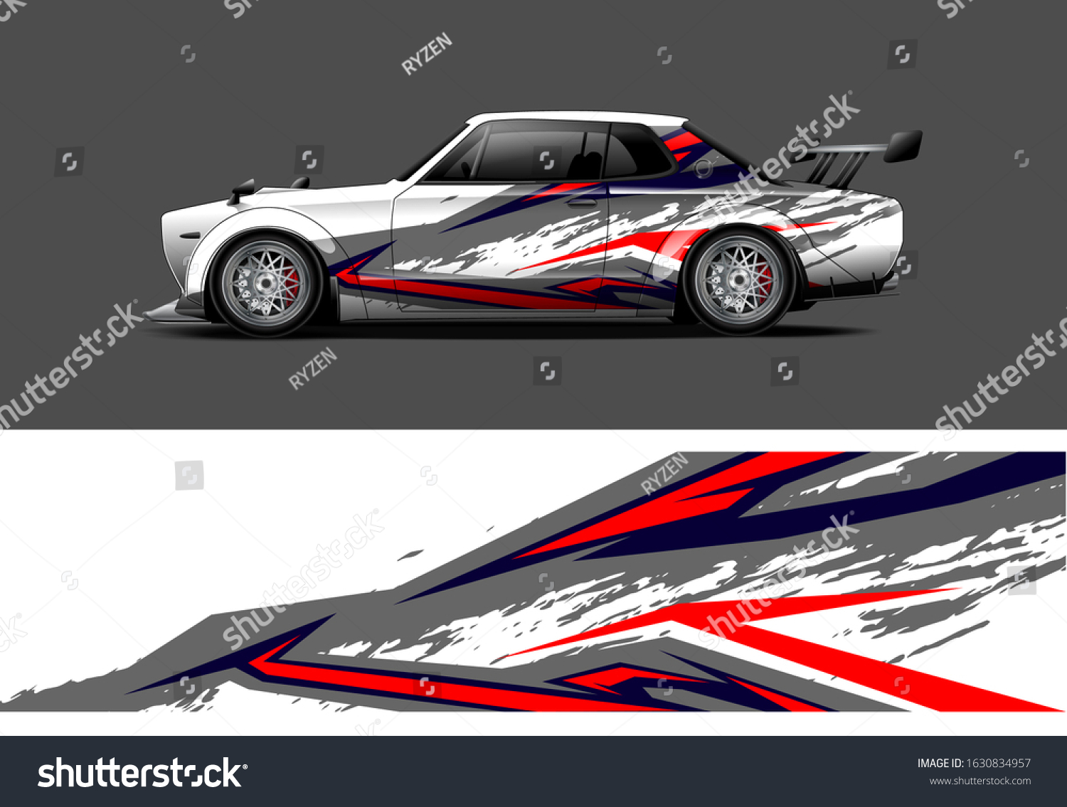 Car Decal Design Vector Kit Abstract Stock Vector (Royalty Free) 1630834957