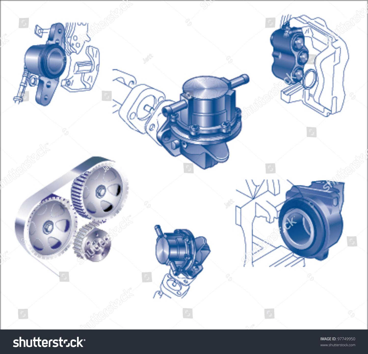 Car Details Engine Break Stock Vector (Royalty Free) 97749950 ...