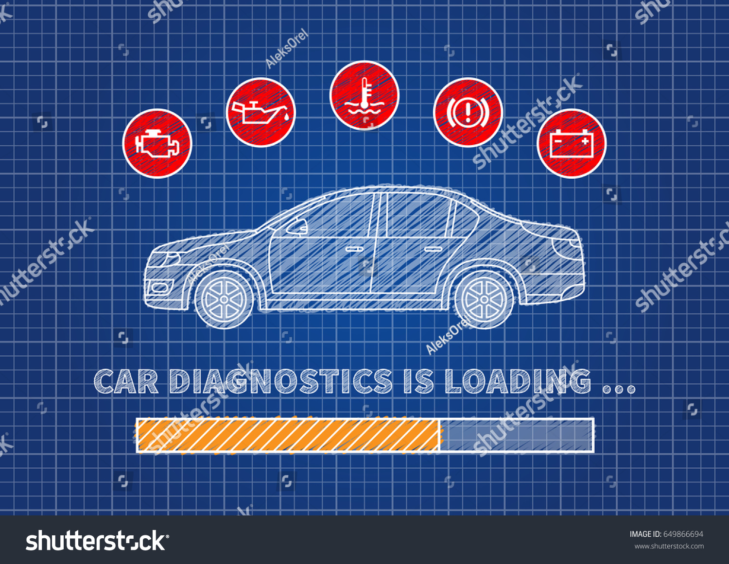 Car Diagnostics Loading Bar Vector Illustration Stock Vector (Royalty ...