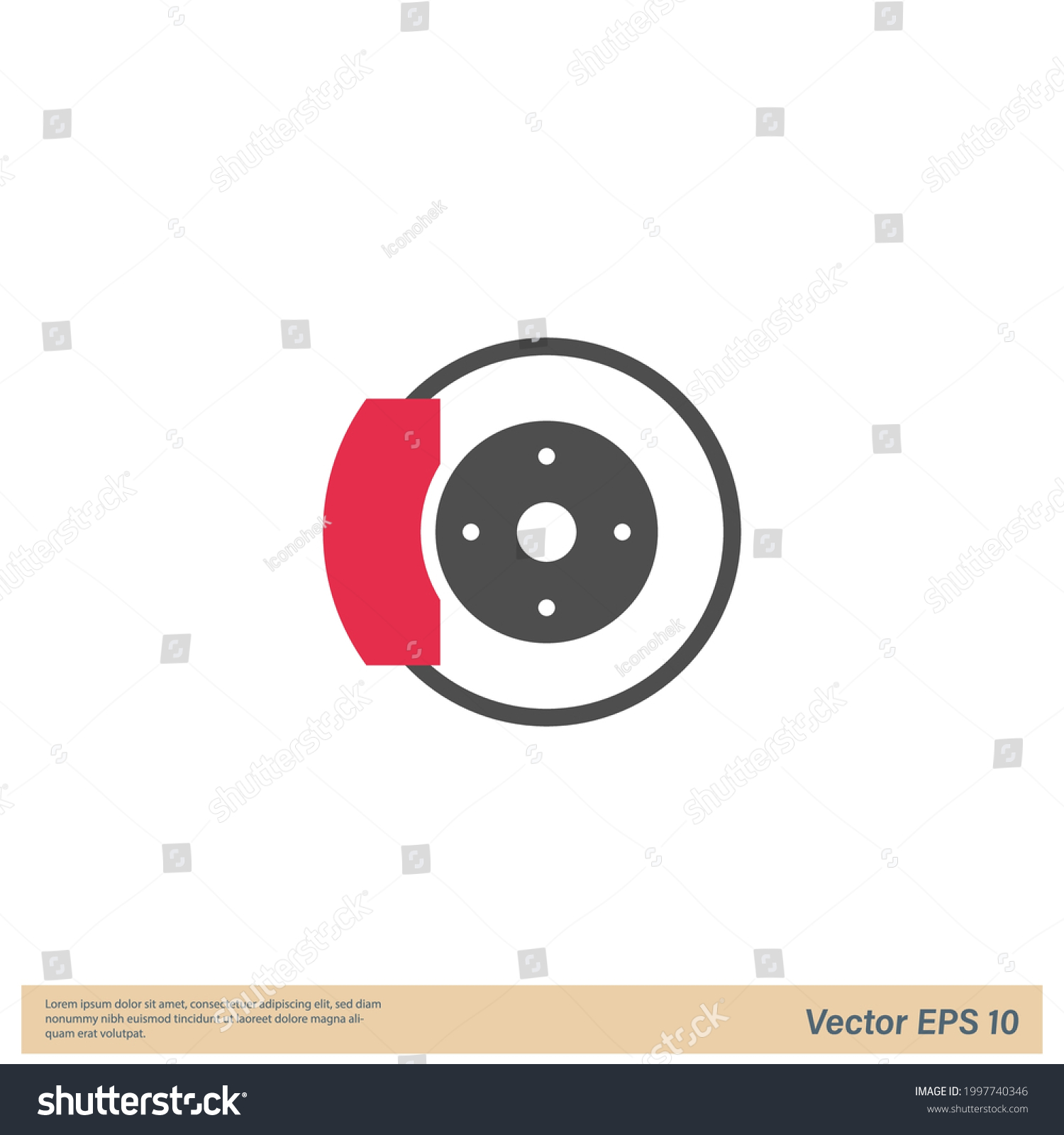 Car Disc Break Icon Vector Logo Stock Vector (Royalty Free) 1997740346