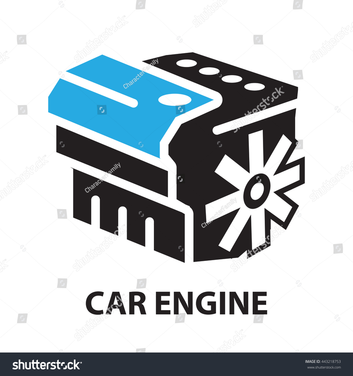 Car Engine Icon Symbol Stock Vector (Royalty Free) 443218753