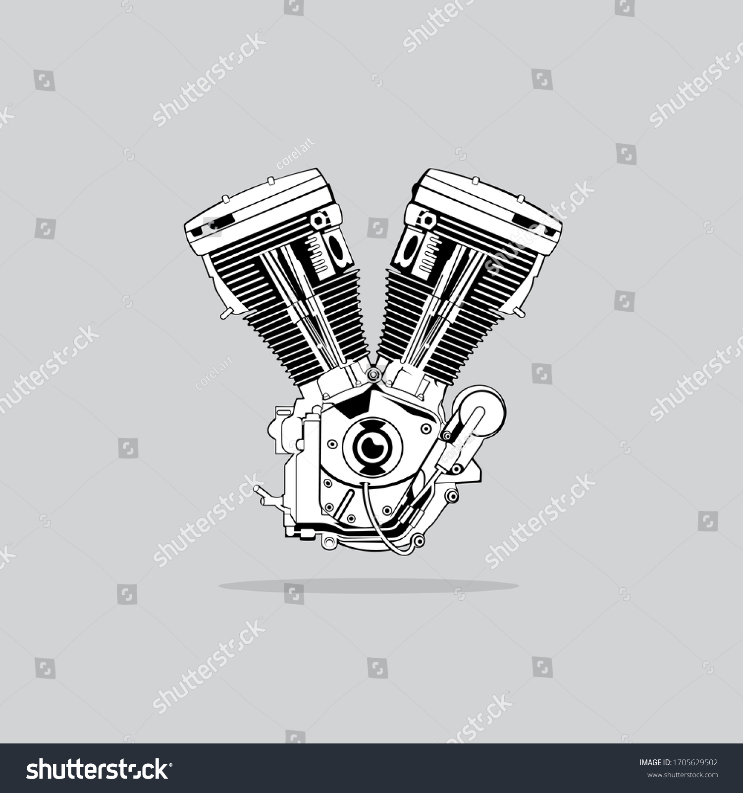Car Engine Vector Logo White Background: Vector có sẵn (miễn phí bản ...