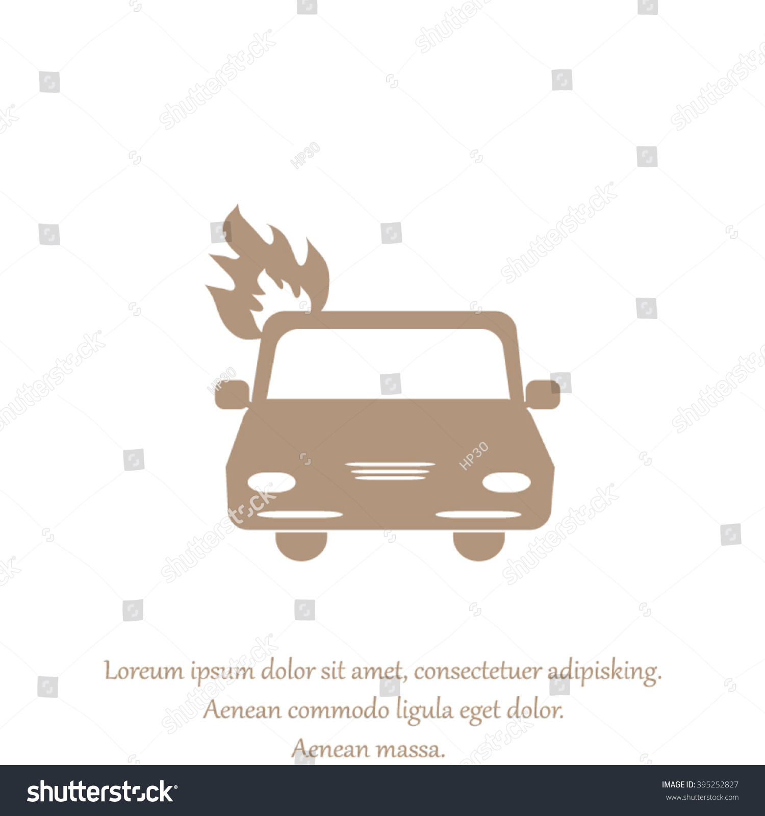 Car Fired Icon Vector Car Fire Stock Vector (Royalty Free) 395252827 ...