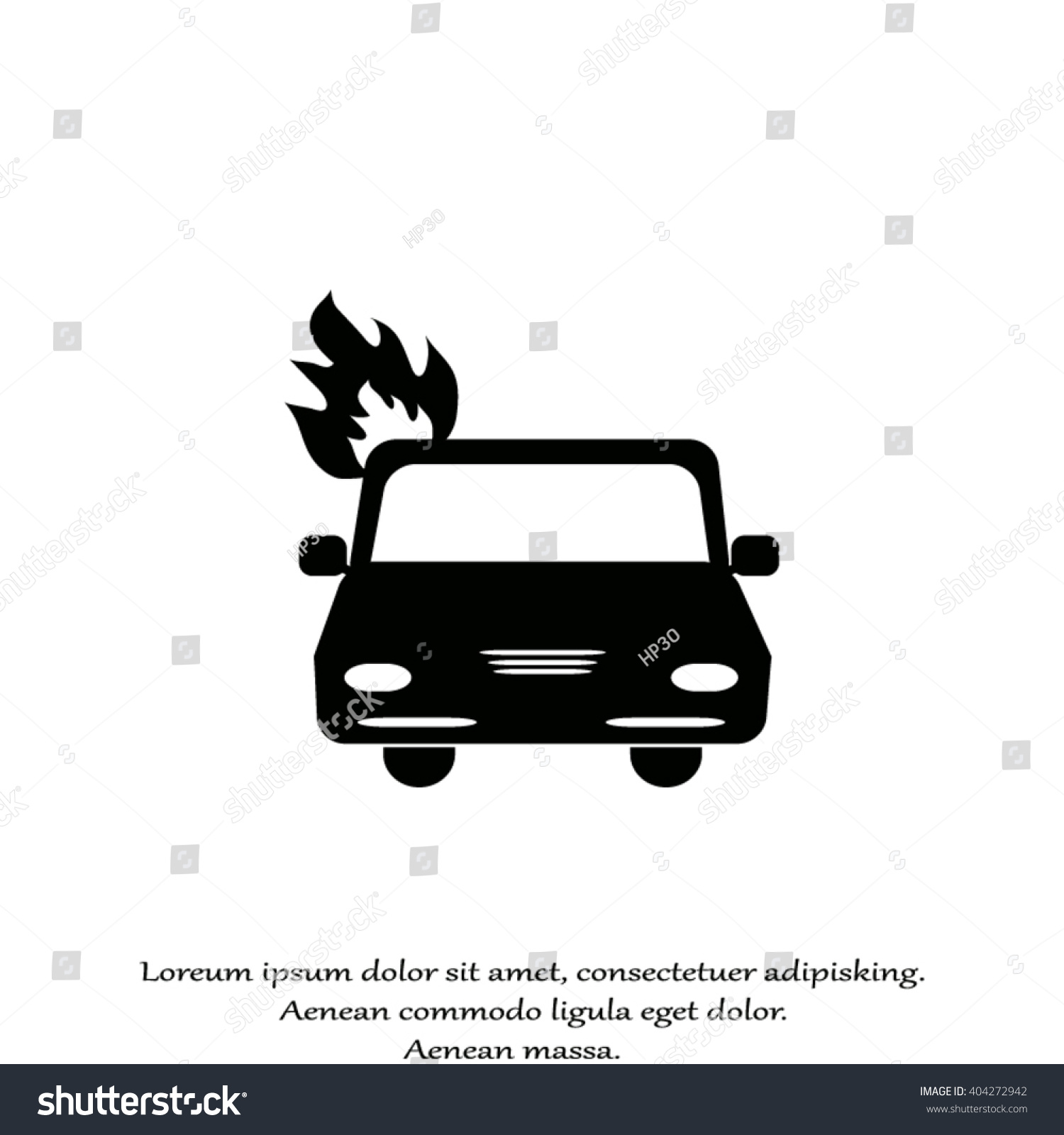 Car Fired Icon Vector Car Fire Stock Vector (Royalty Free) 404272942 ...