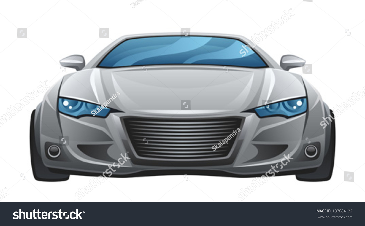 Car Front Stock Vector 137684132 : Shutterstock