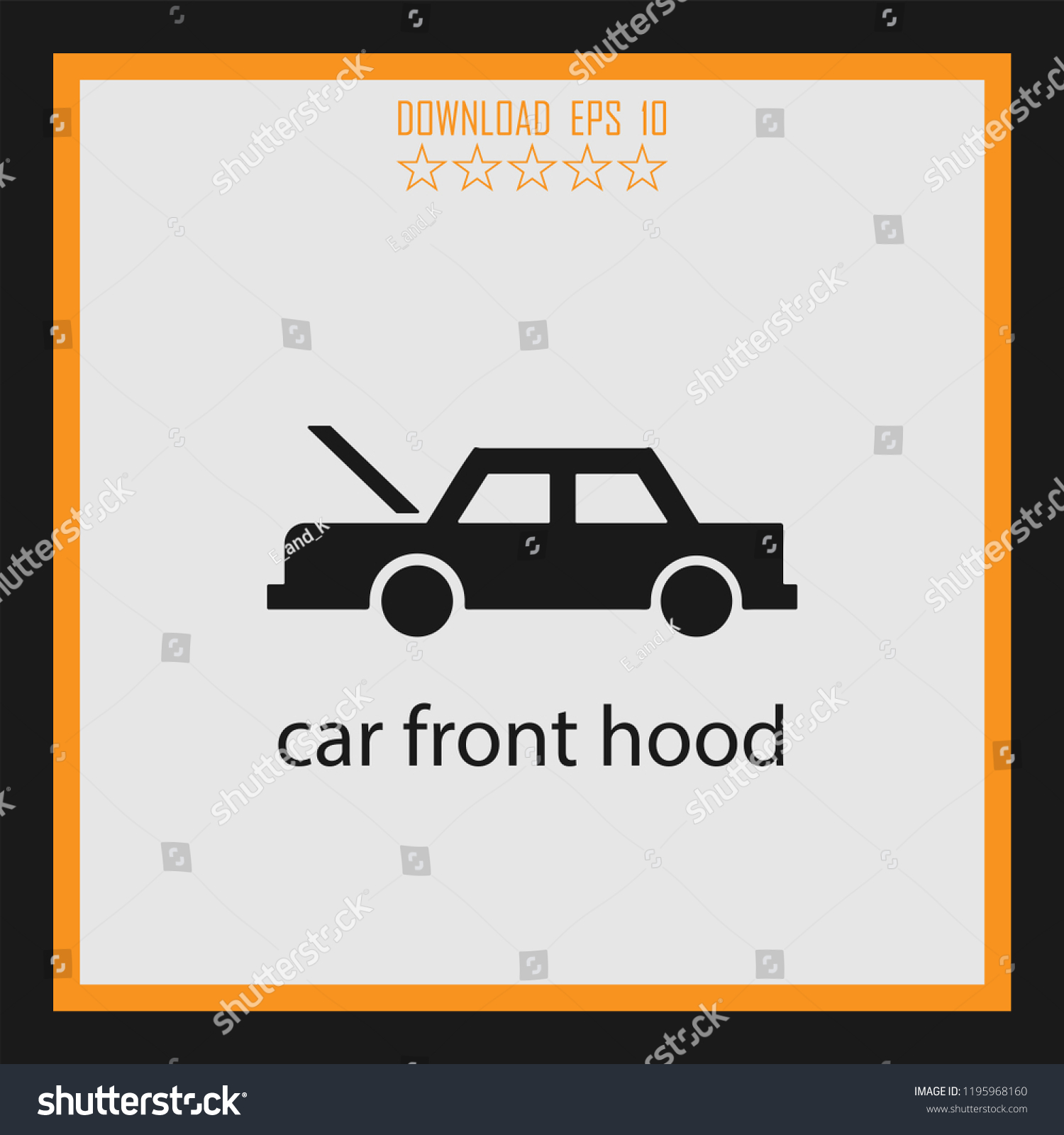 Car Front Hood Vector Icon Stock Vector (Royalty Free) 1195968160 ...