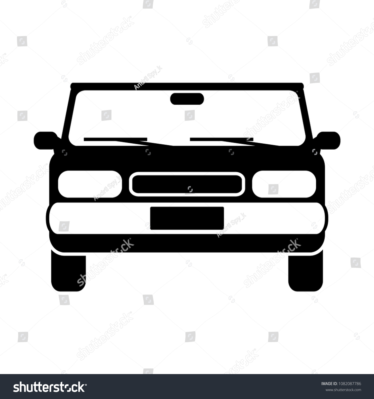 Car Front Icon Vector Illustration Stock Vector (Royalty Free) 1082087786